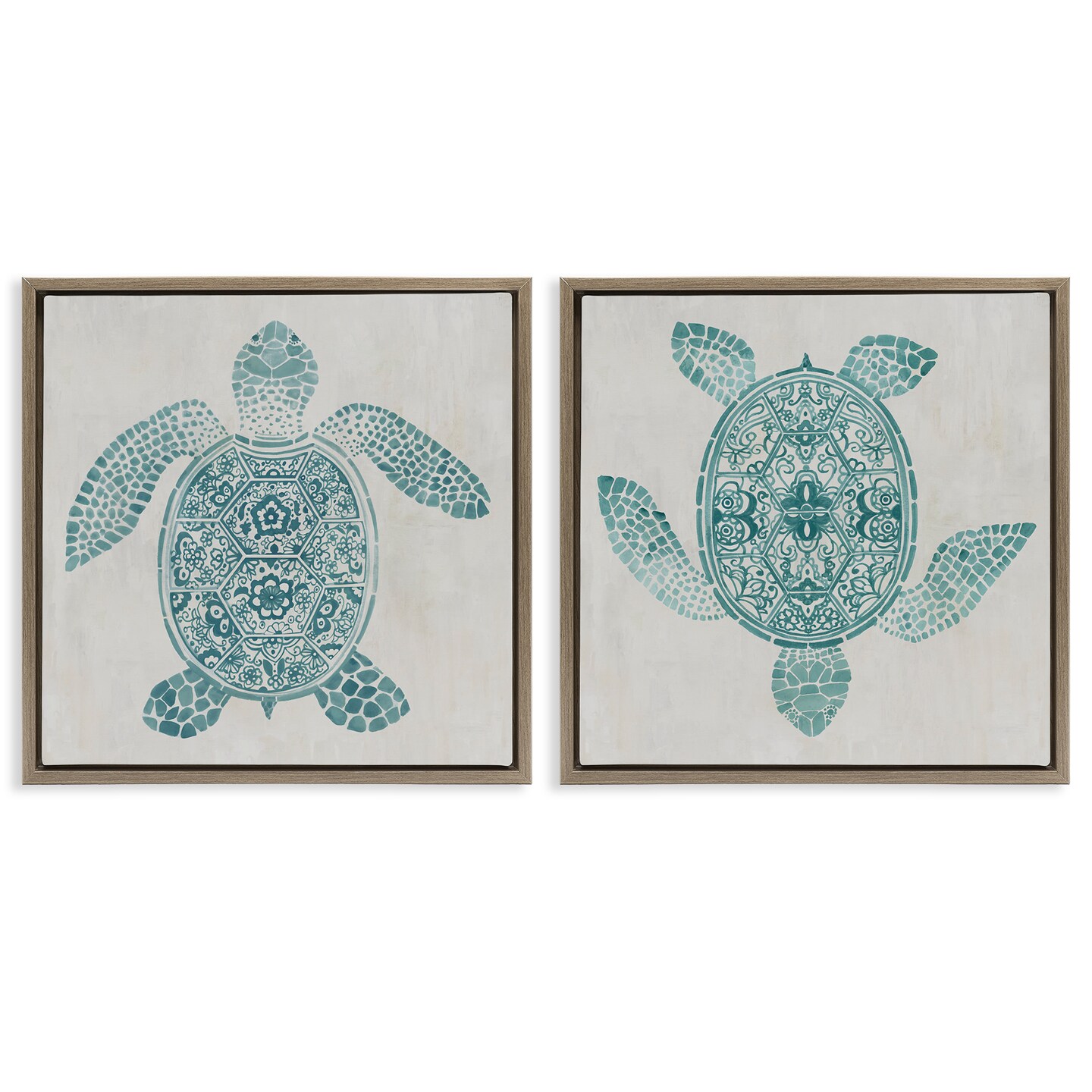 Stupell Industries Geometric Maritime Sea Turtles 2pc Floating Frame ...
