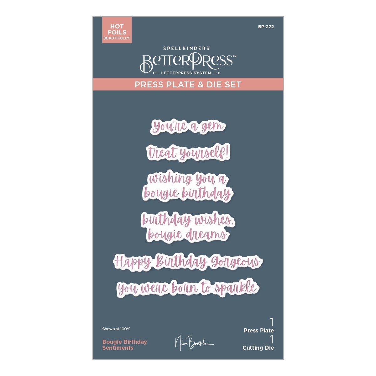 Spellbinders Better Press Plates By Nina Boettcher -Sentiments | Michaels