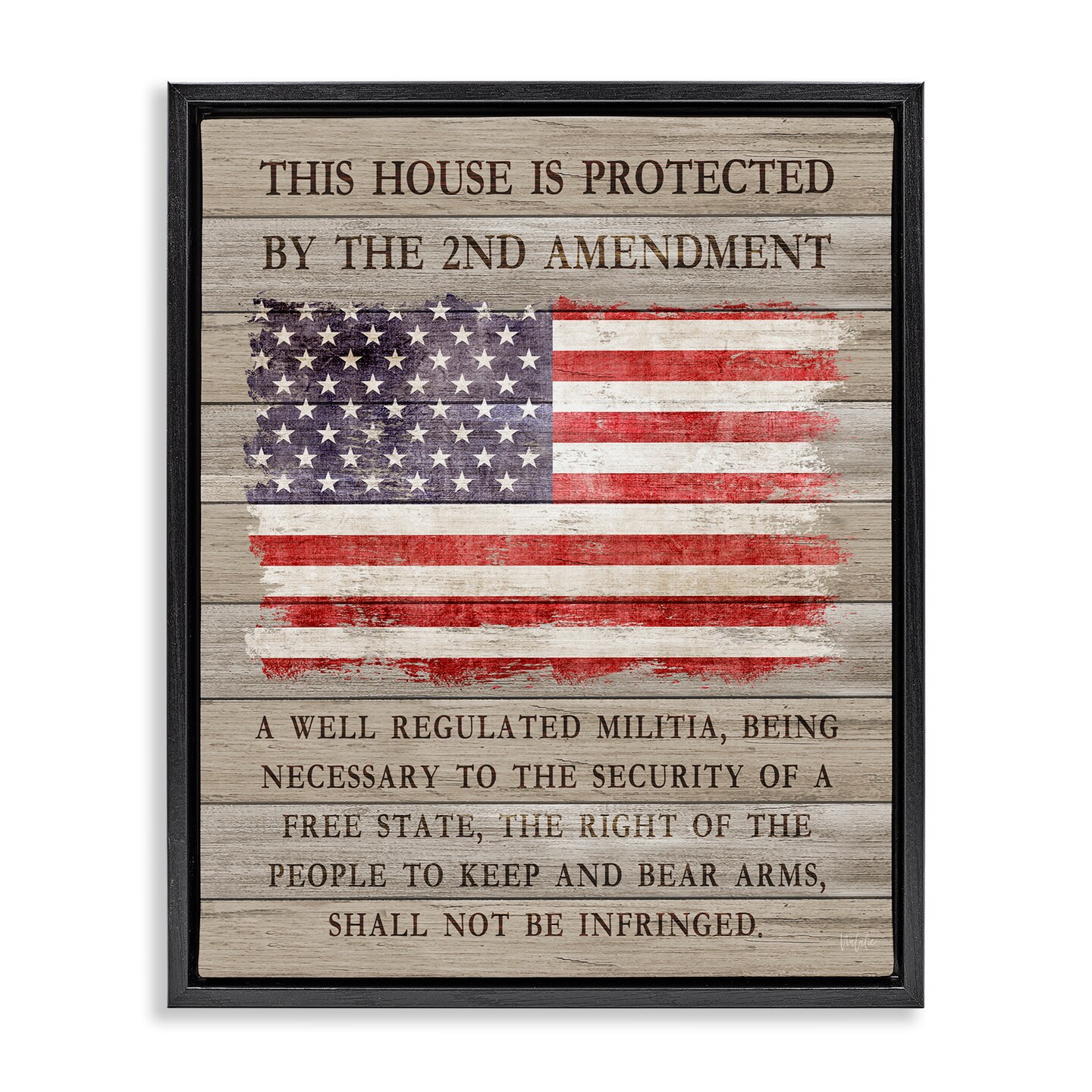 Stupell Industries Patriotic Second Amendment Flag Floating Frame By ...