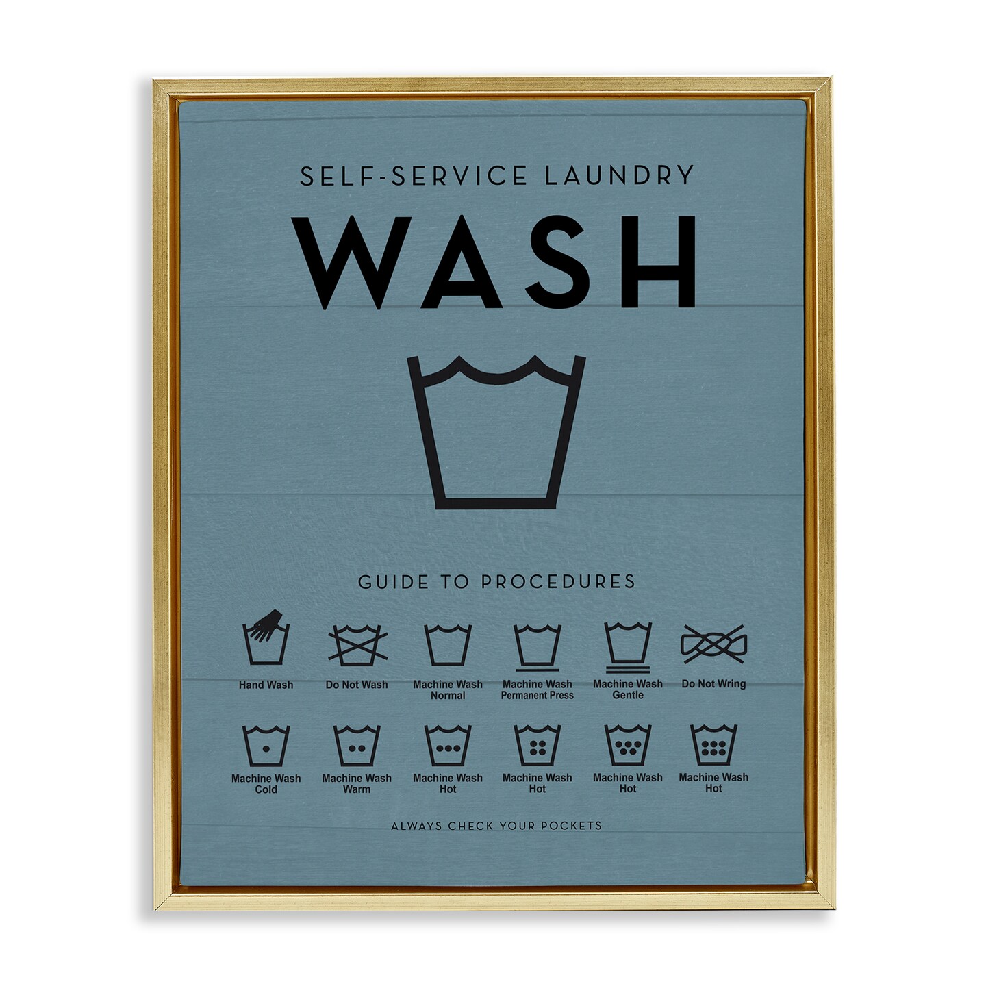 Stupell Industries Laundry Reminders Chart Floating Frame By Lettered ...