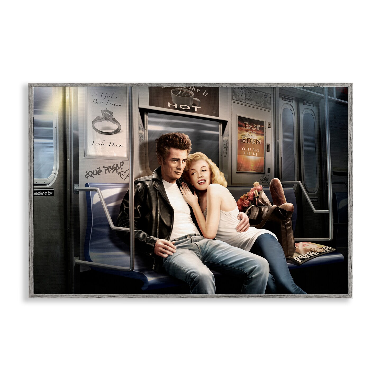 Stupell Industries Subway Ride Famous Figures Framed Giclee By Jadei Graphics | Michaels
