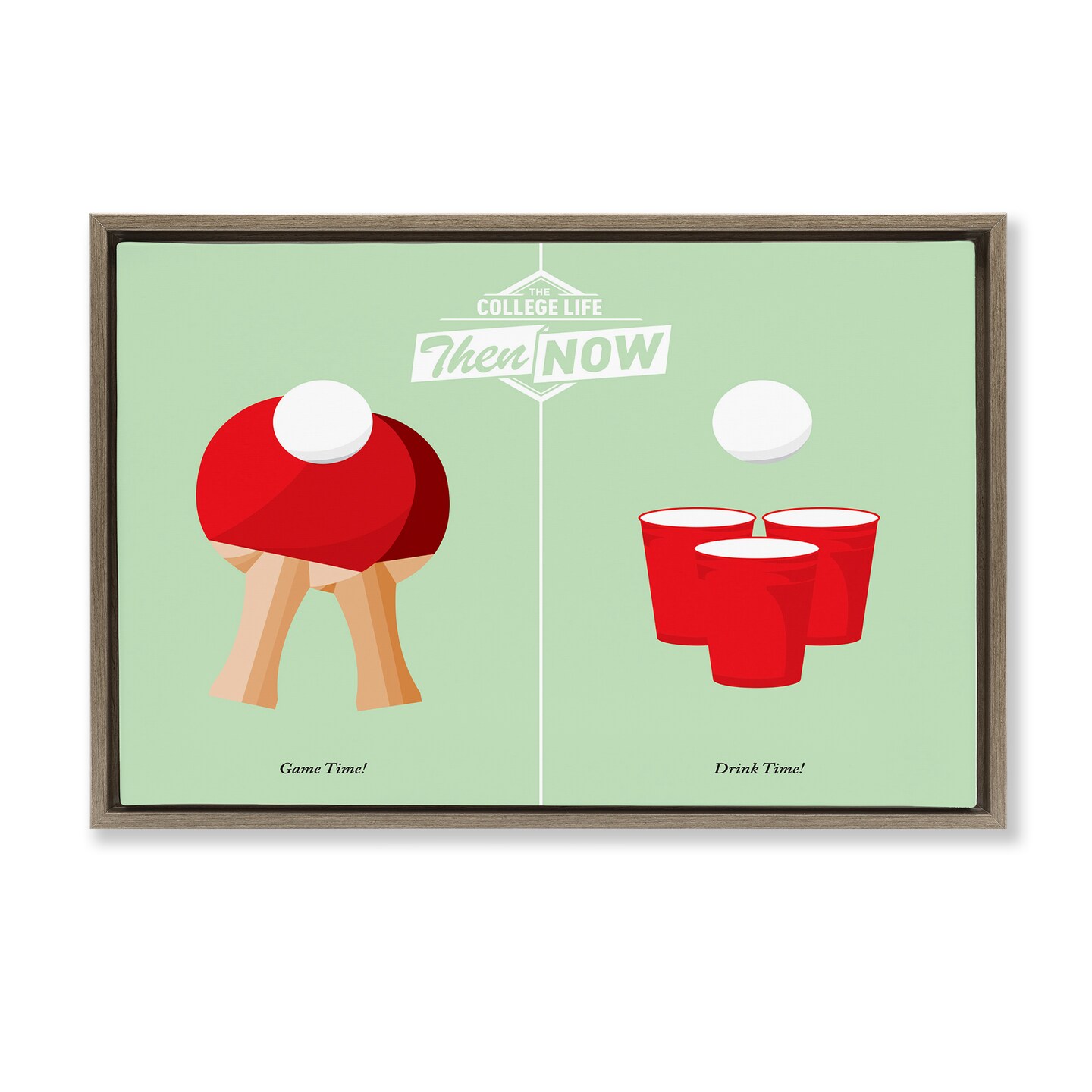 Stupell Industries Pong Drink and Game Time Floating Frame By Jadei ...