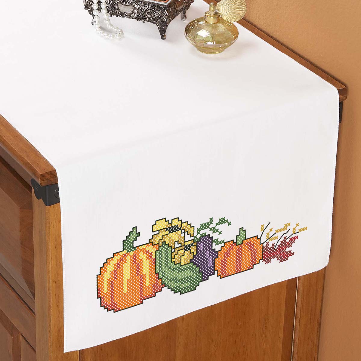 Herrschners Fall Fancy Dresser Scarf Stamped Cross-Stitch | Michaels