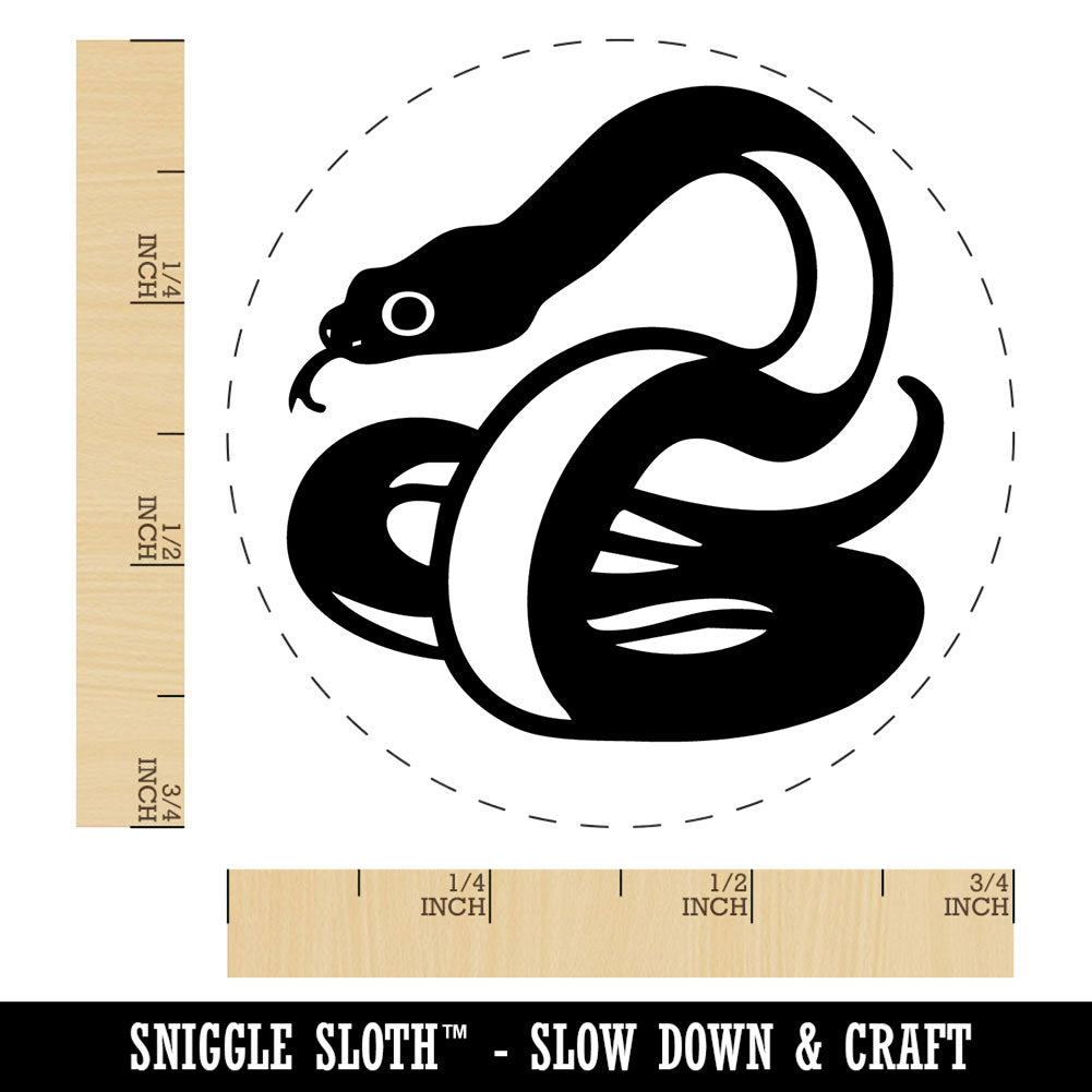 Coiled Cautious Snake Serpent Self-Inking Rubber Stamp Crafting ...