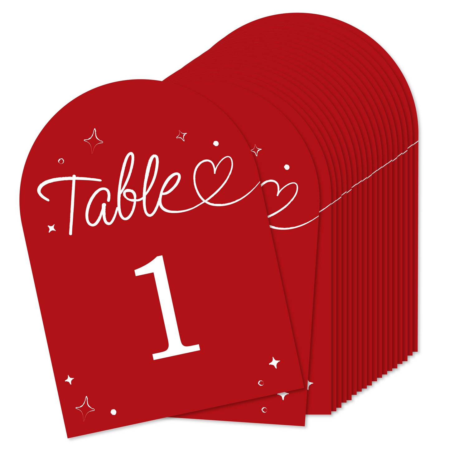 Big Dot of Happiness Wedding Hearts Cherry Red Table Numbers ...