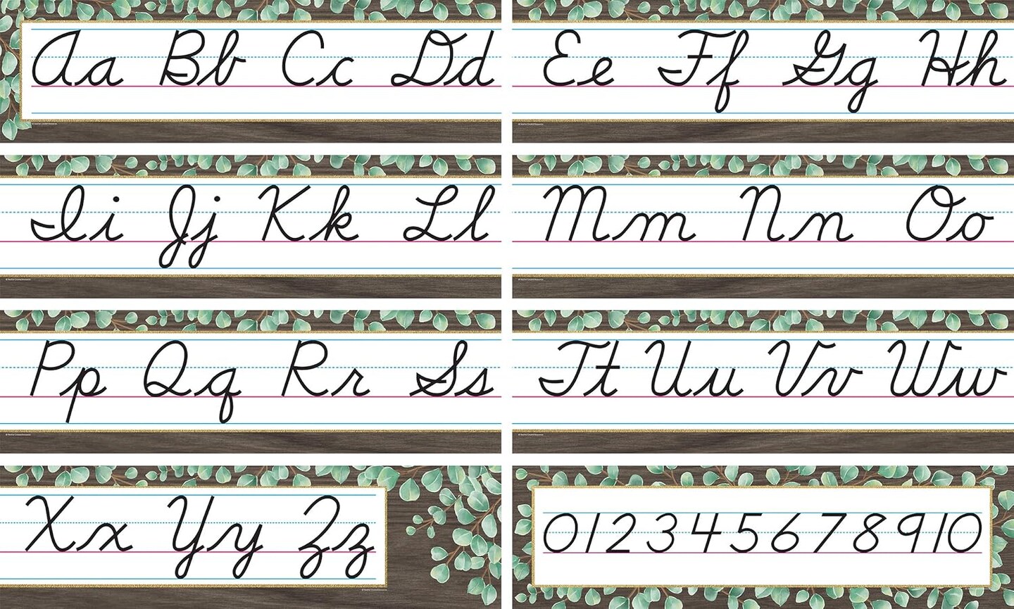 Eucalyptus Cursive Mini Bulletin Board Set (Multi) 26" x 6.5" | Michaels