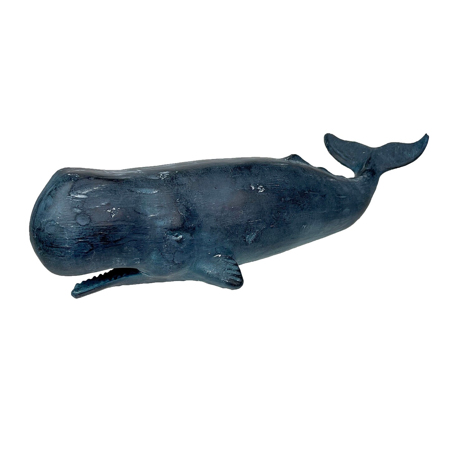 Sperm Whale Statue 15in Hand-Painted Resin Ocean Marine Decor Coastal ...