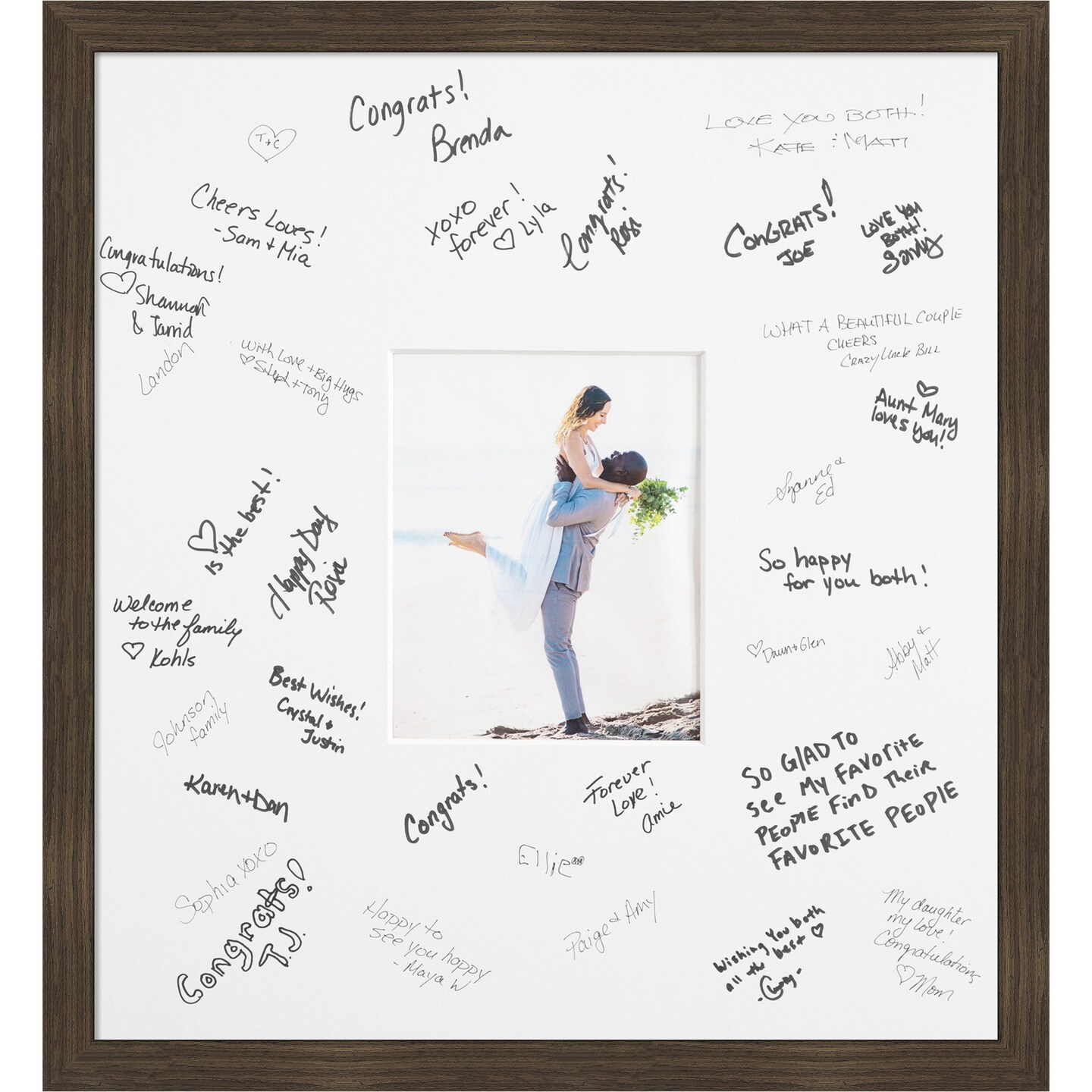 Woodgrain Stripe Signature Mat Picture Frame, Photo Frame Wedding Guest ...