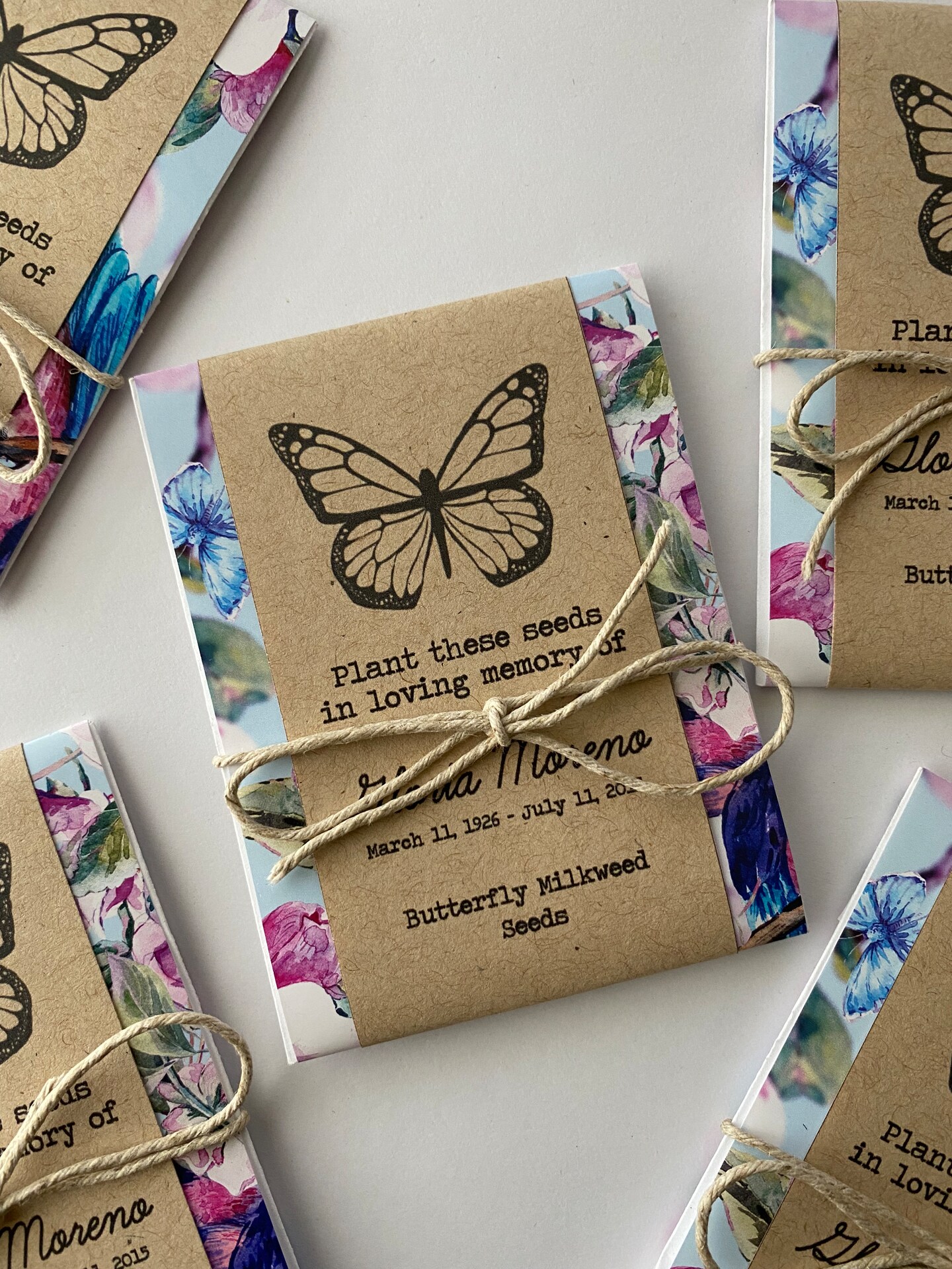 Personalized Memorial Butterfly Milkweed Seed Packets | Butterfly ...