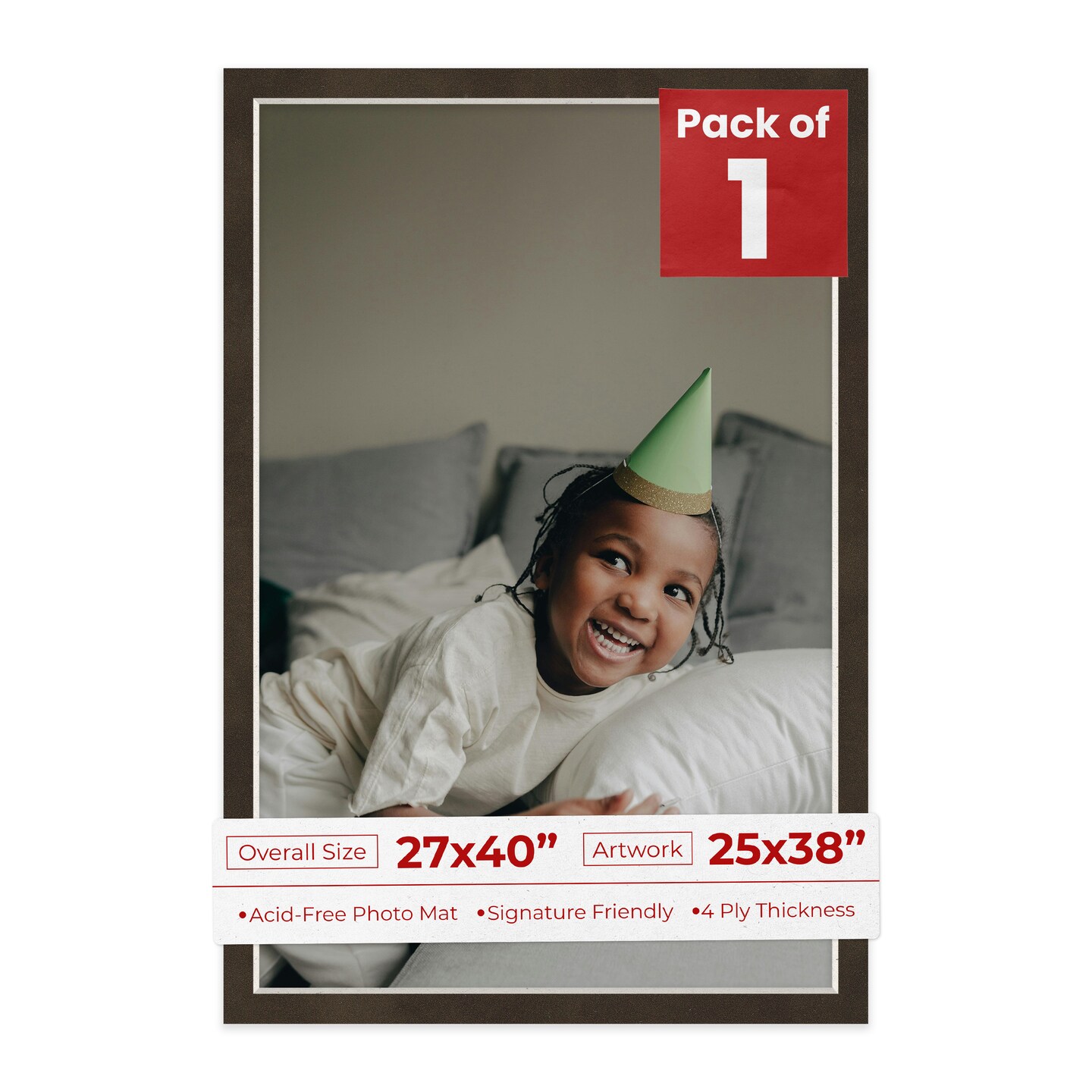 Brown Suede Mat Board for 27x40 Frames - Fits 25x38 Photos, Color ...