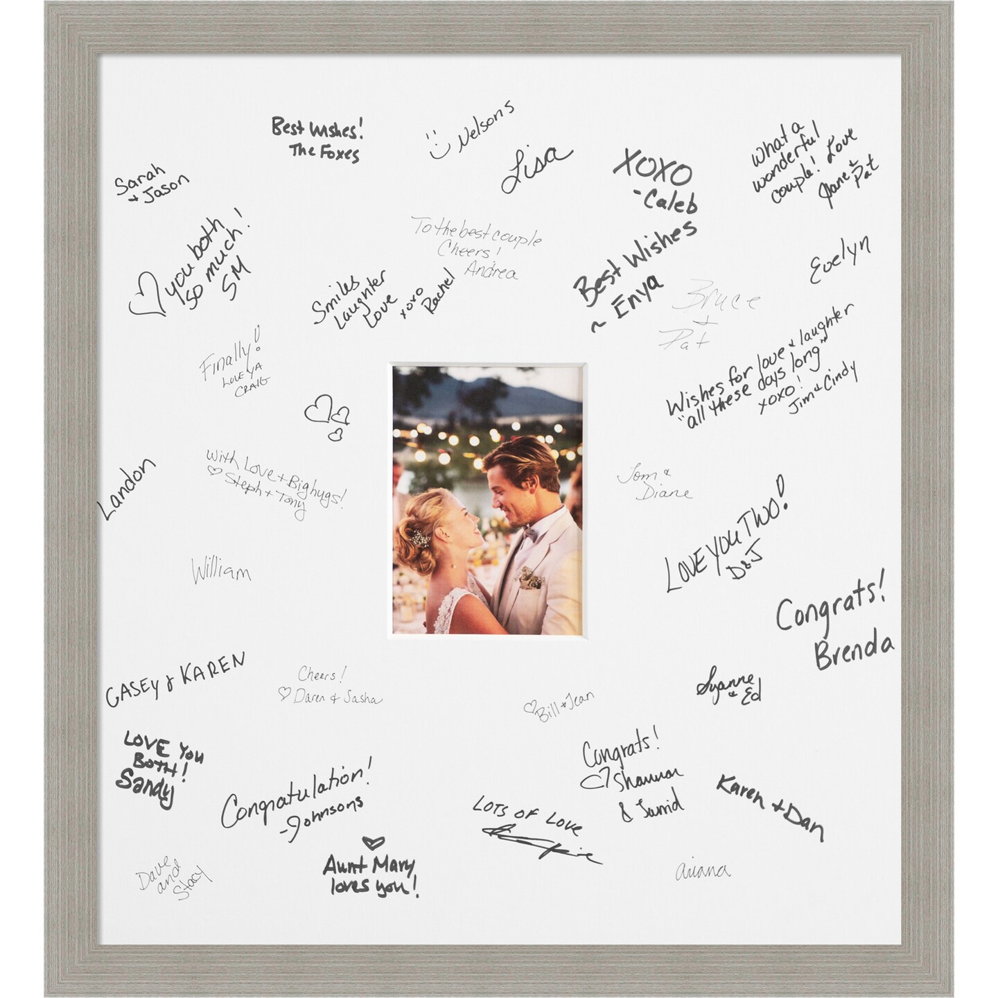 Woodgrain Stripe Signature Mat Picture Frame, Photo Frame Wedding Guest ...