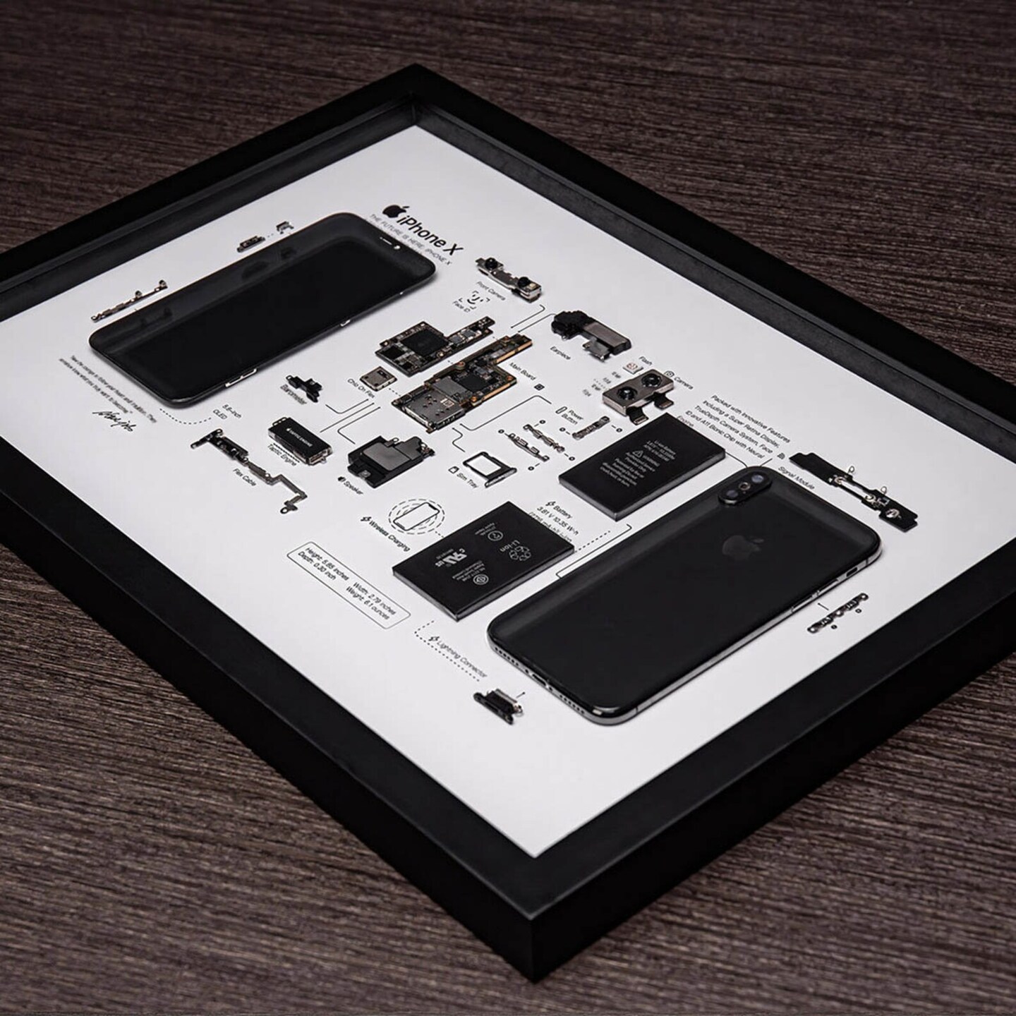 Framed iPhone X Disassembled Phone Teardown iphone Wall Art Gifts for ...