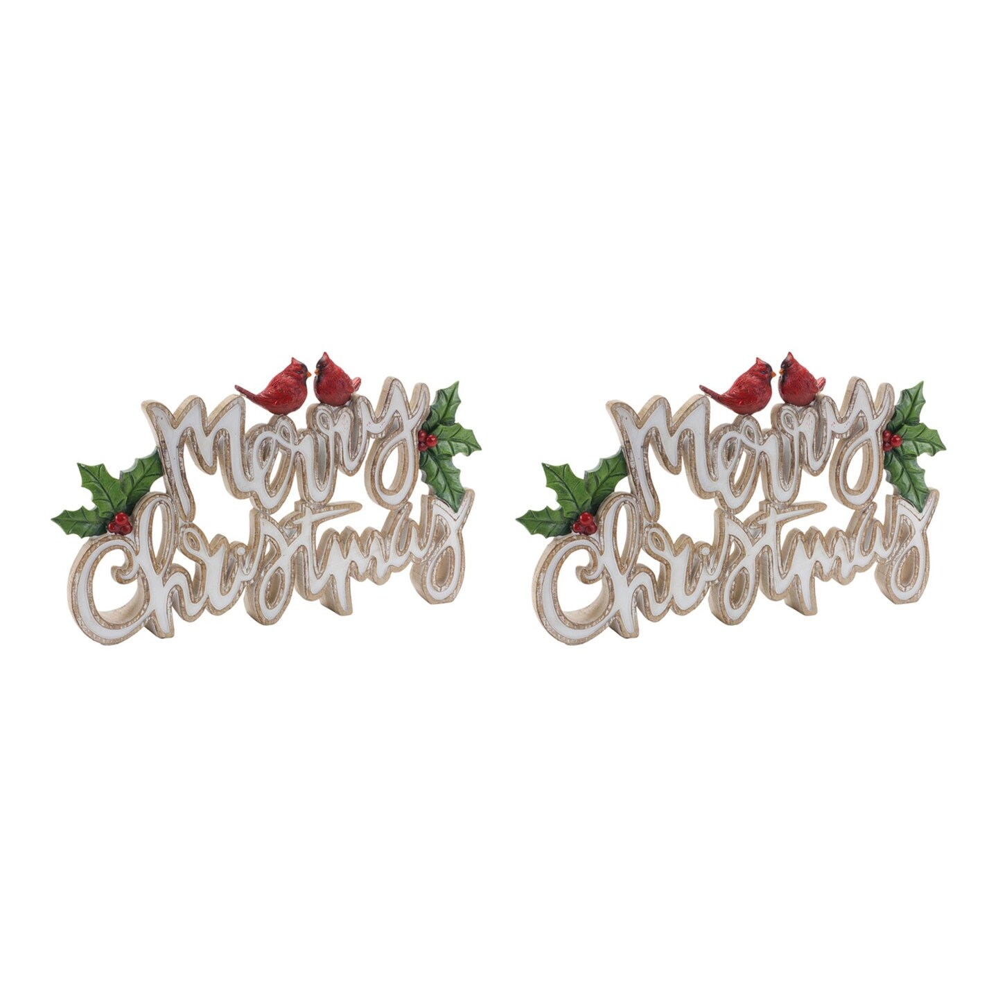 Melrose Set of 2 "Merry Christmas" Tabletop Word Signs 7.25" | Michaels
