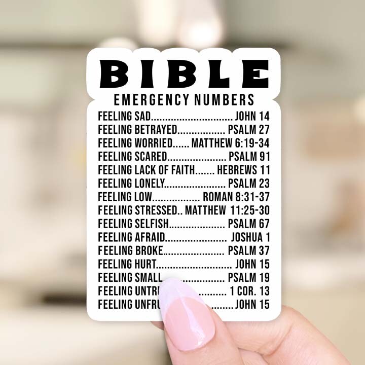 Emergency Bible Numbers 3" Sticker | MakerPlace by Michaels