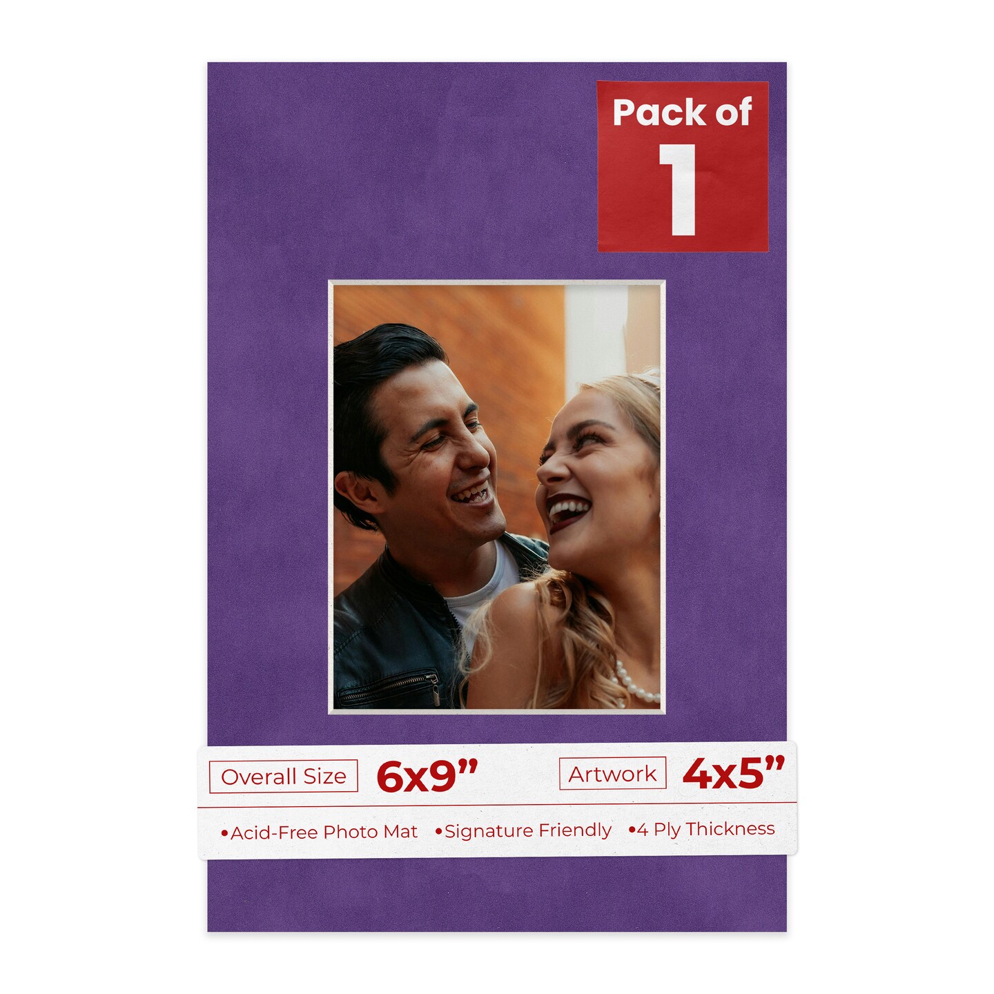 Purple Suede Mat Board for 6x9 Frames - Fits 4x5 Photos, Color: Purple ...
