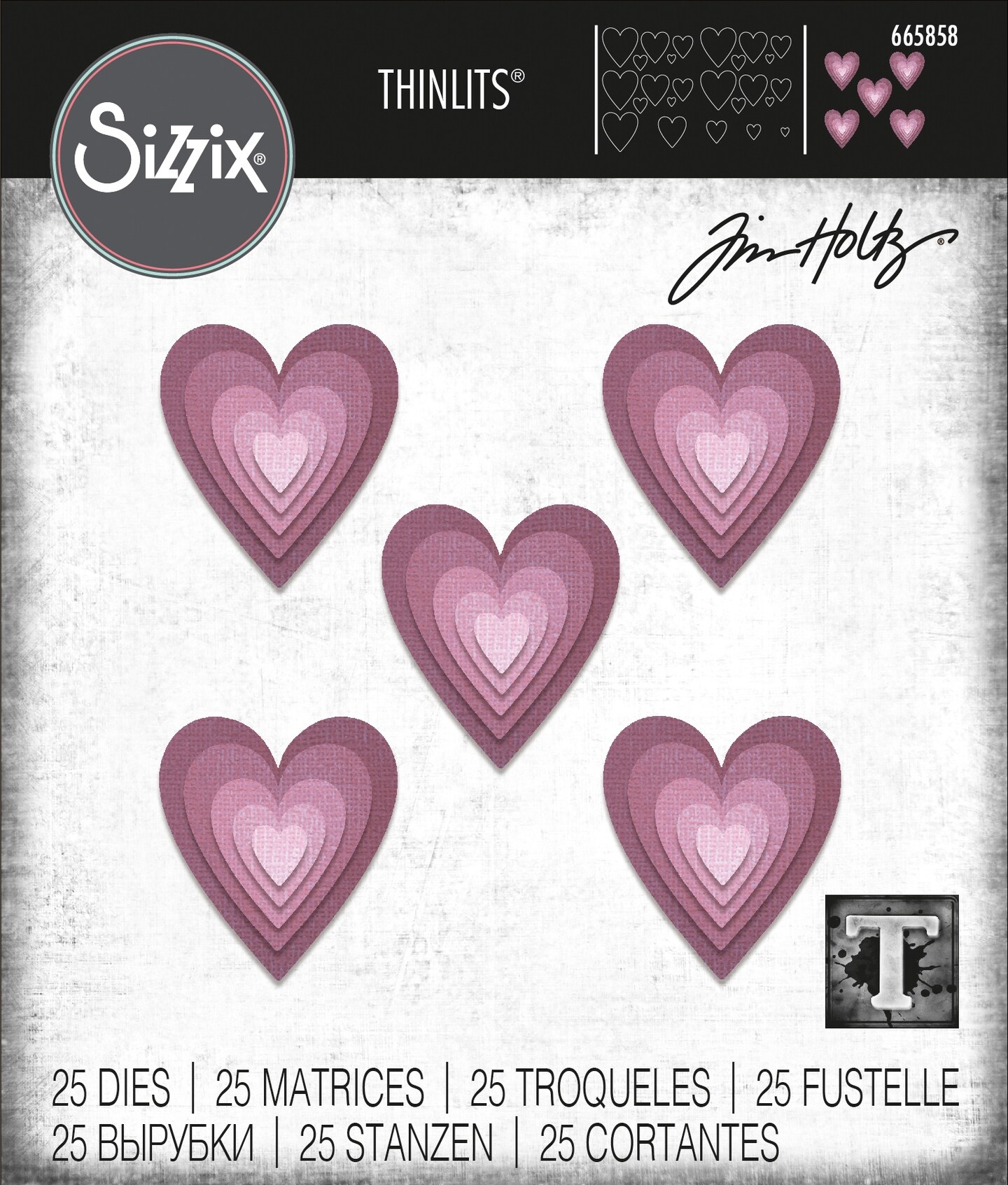 Sizzix Thinlits Dies By Tim Holtz 25/Pkg-Stacked Tiles Hearts | Michaels