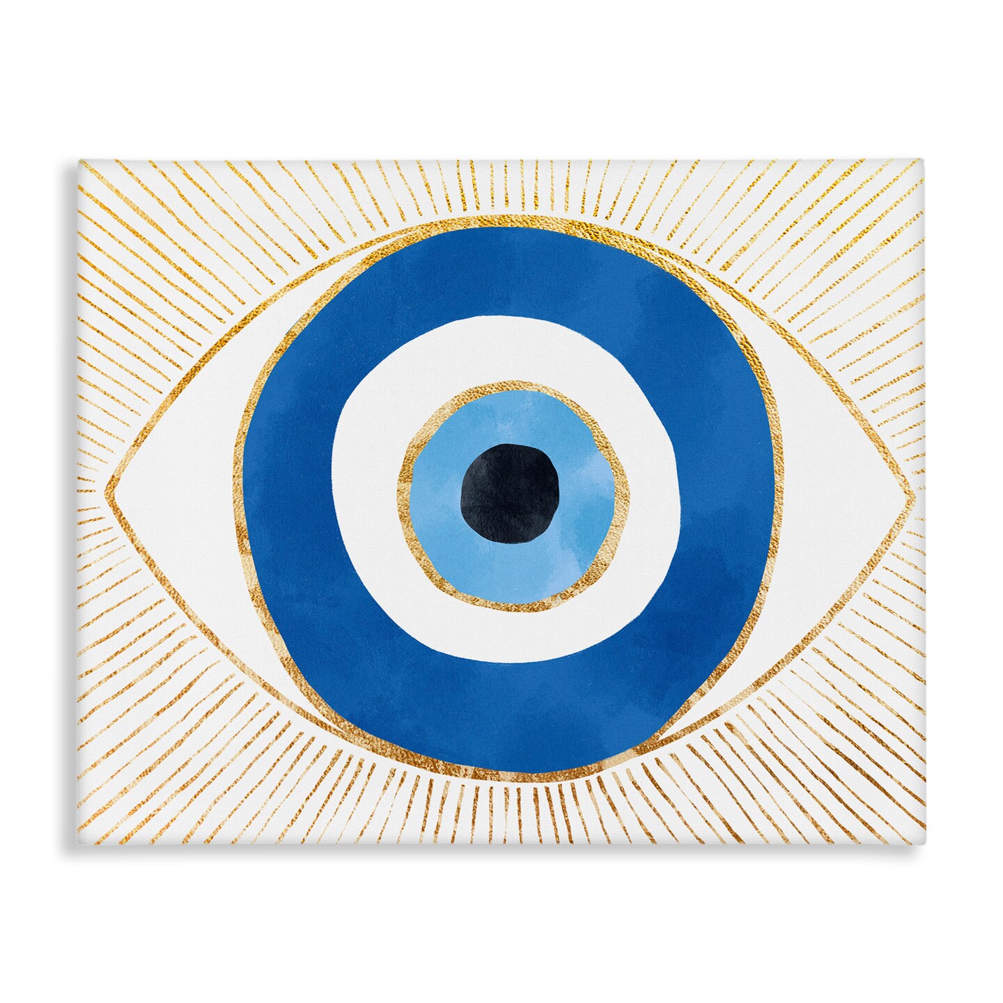 Stupell Industries Evil Eye Shape Striped Mati Symbol Canvas Wall Art ...