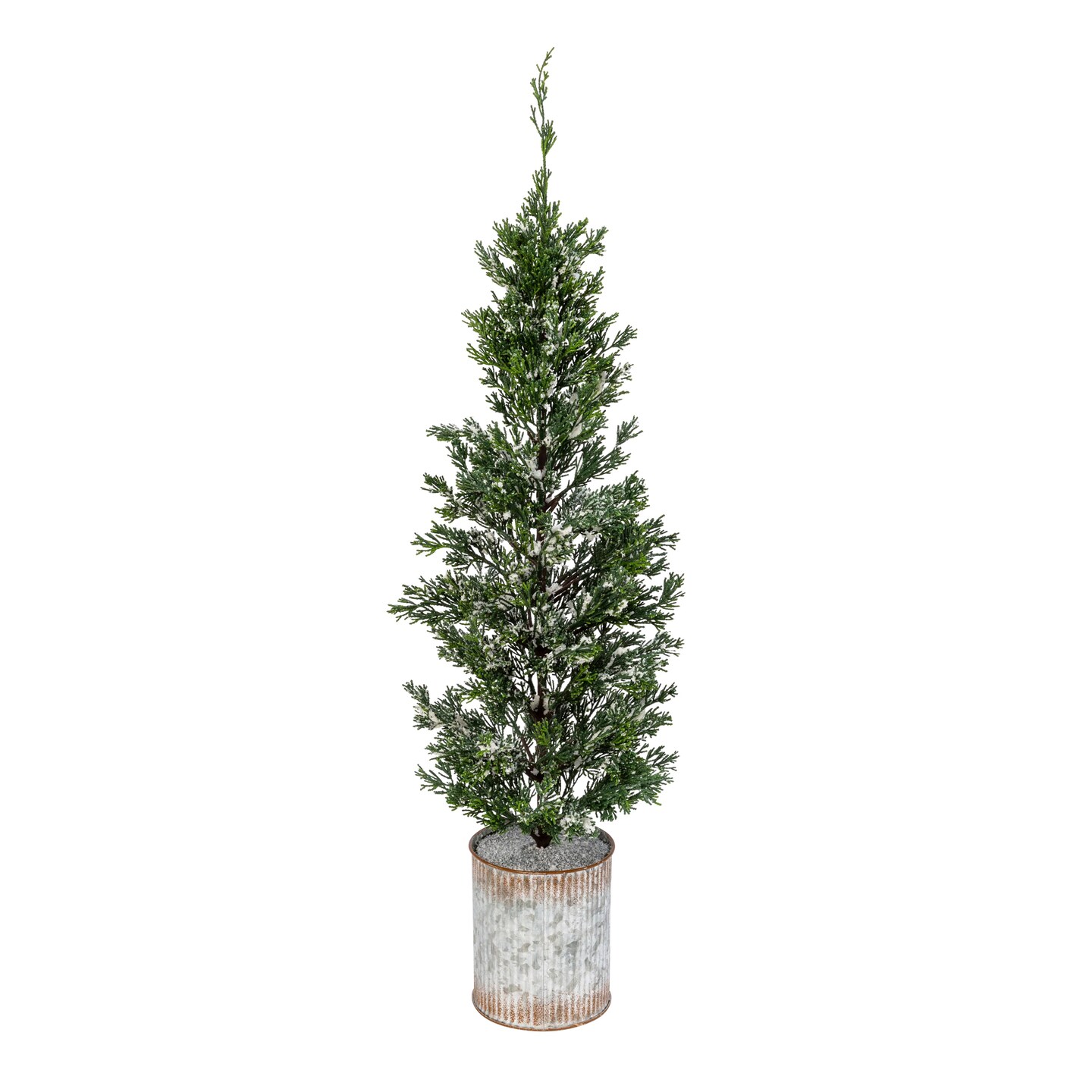 35-in H Snowy Pine Tree in Tin Pot | Michaels