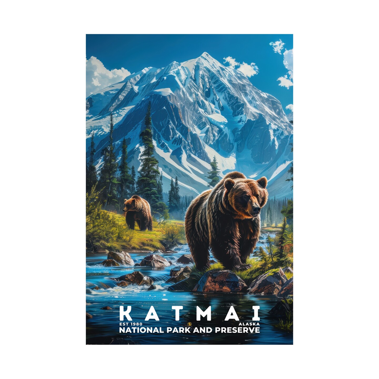 Katmai National Park Poster, Travel Art, Office Poster, Home Decor ...