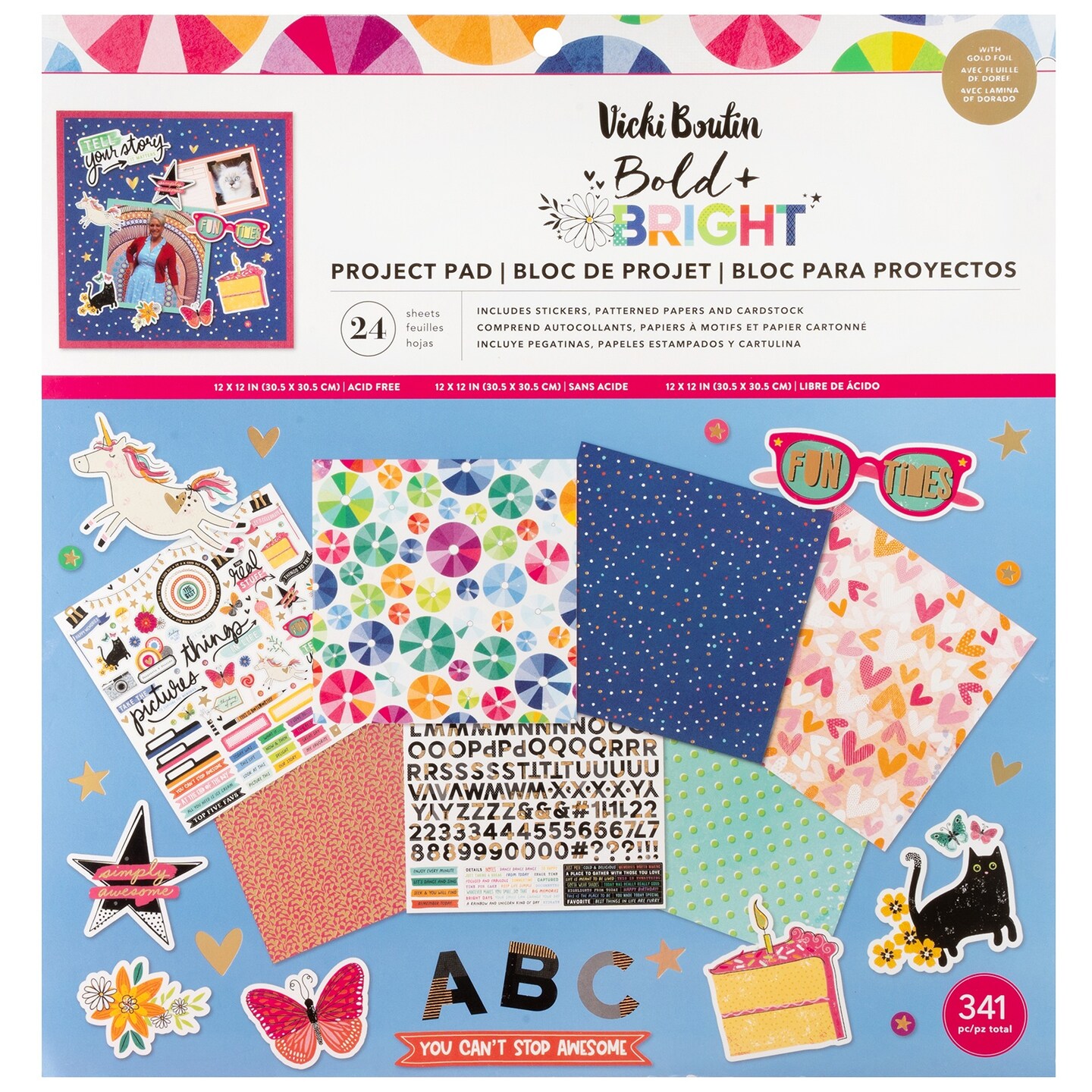 Vicki Boutin Bold And Bright 12x12" Project Pad-24 Sheets | Michaels