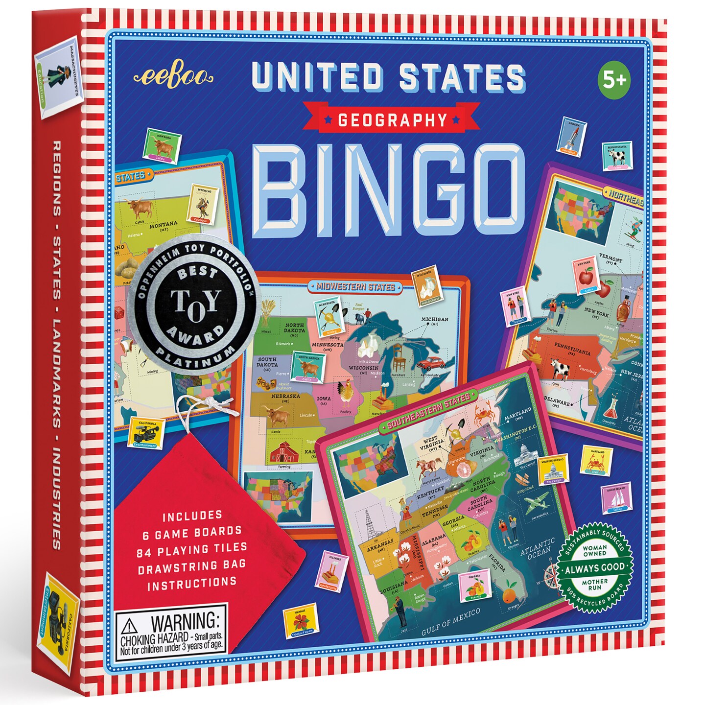 eeBoo: Bingo Geography: United States - USA Themed Classic Game, States ...