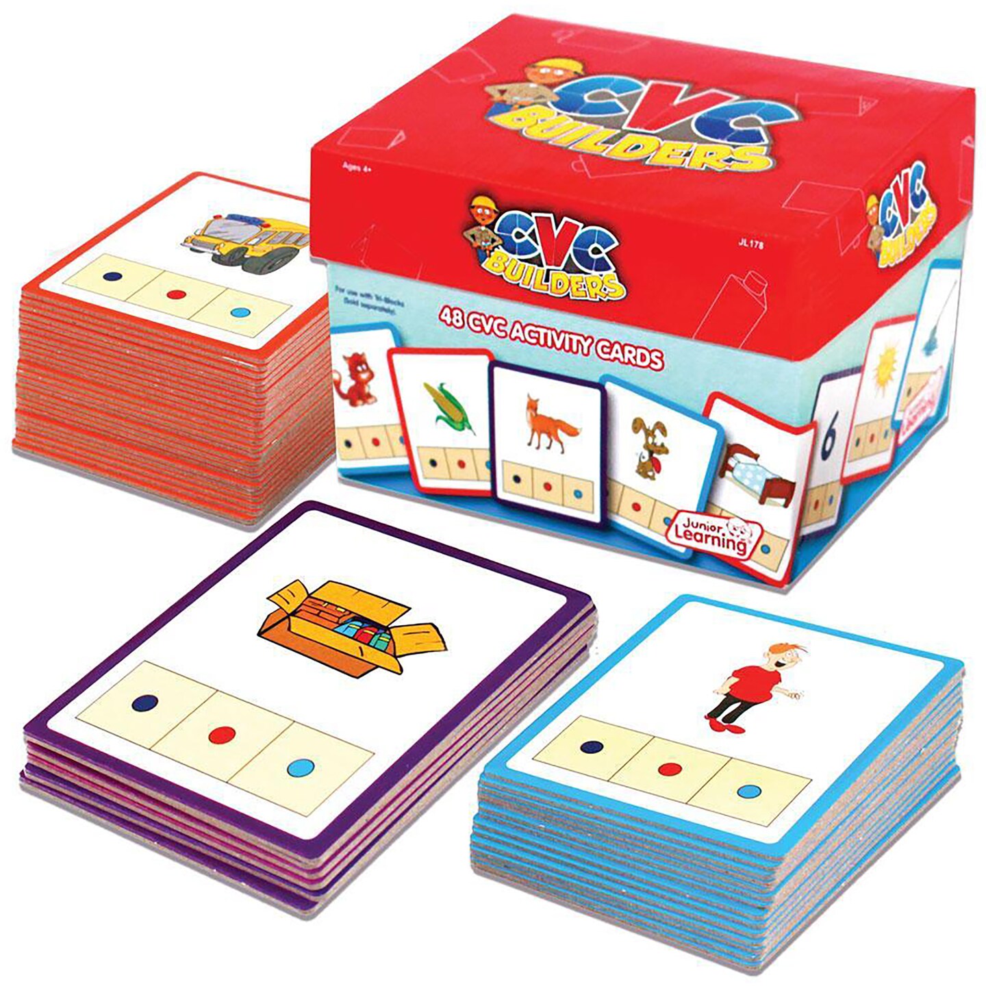 Junior Learning CVC Builders Activity Cards, 48 Cards, Ages 4-5 ...