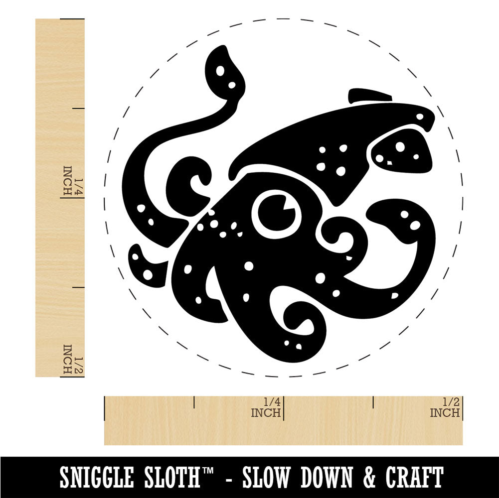 Curious Spotted Squid Tentacles Arms Rubber Stamp for Stamping Crafting ...