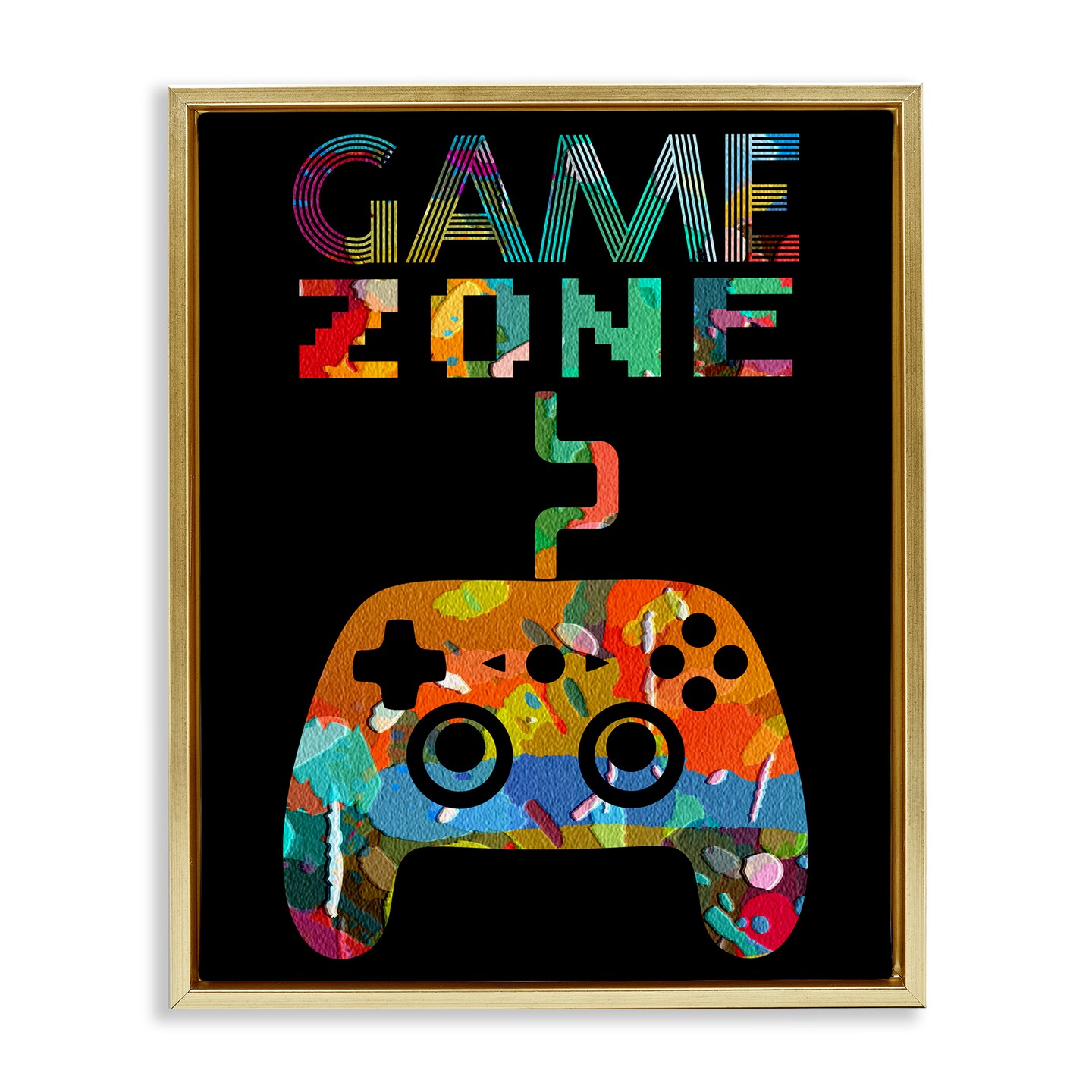 Stupell Industries Collaged Retro Game Zone Floating Frame, design by ...