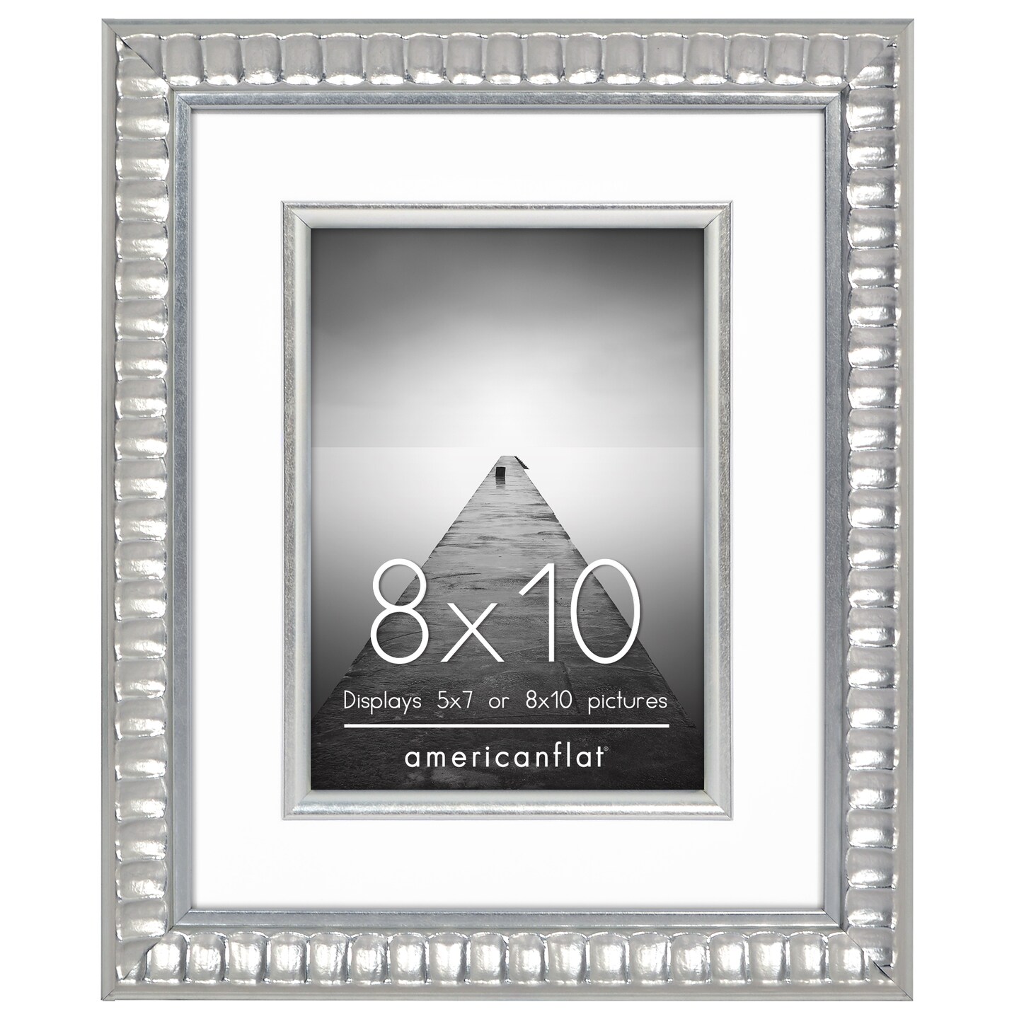 Americanflat 8x10 Picture Frame with Decorative Inner Mat Accent - Use ...