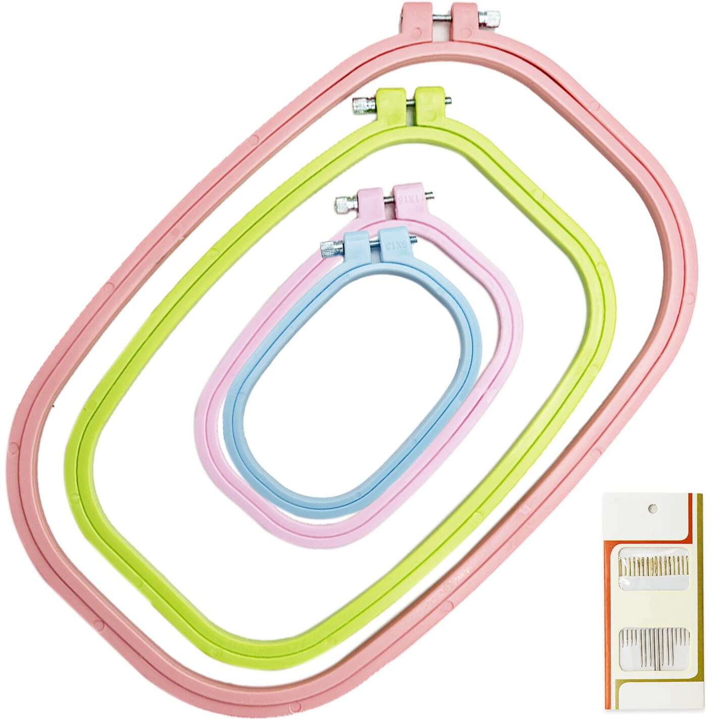 4 Size Colorful Embroidery Hoop Rectangle Square Embroidery Frame Cross ...