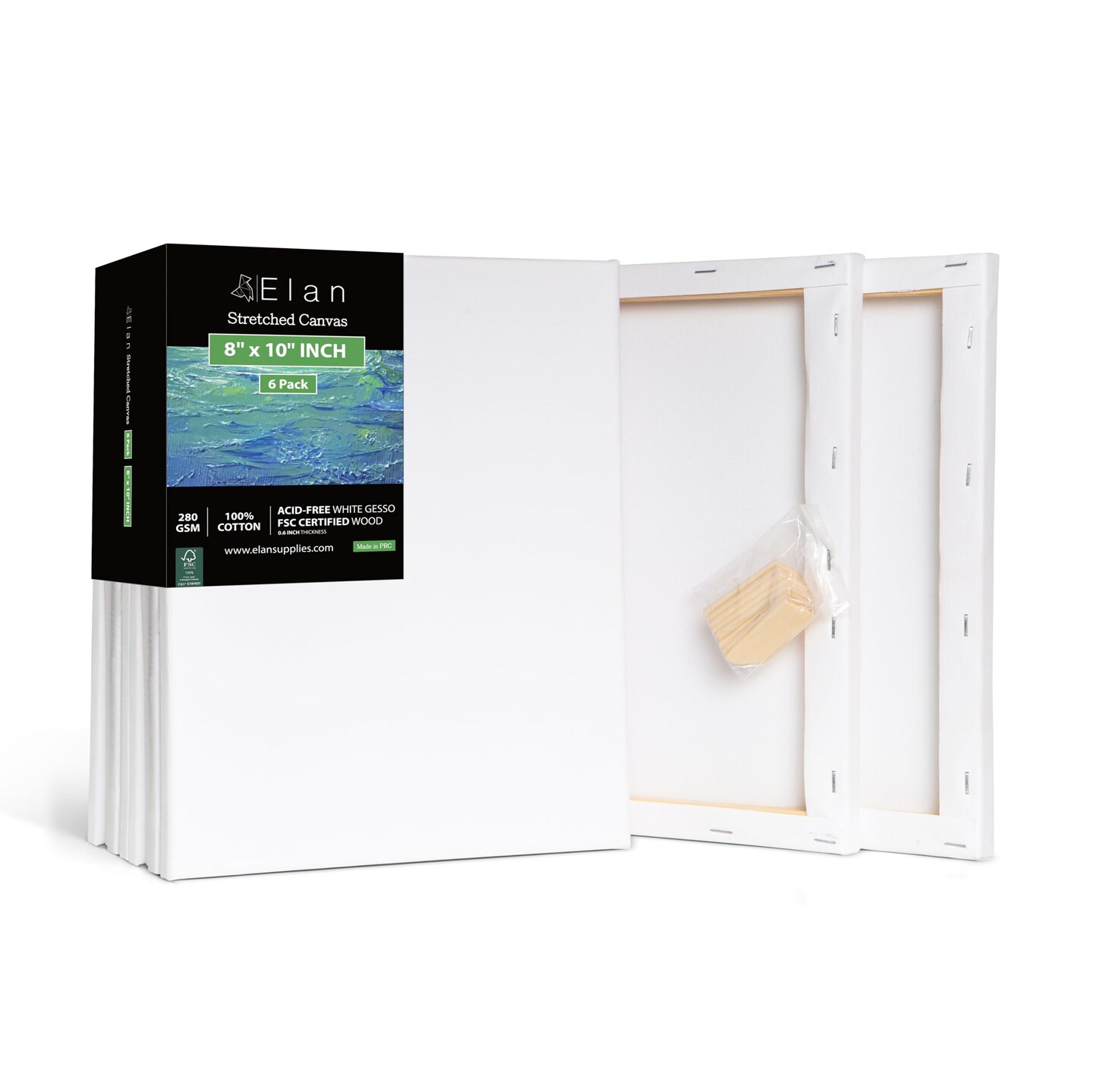 Stretched Canvases 8x10, 6-Pack Canvases for Painting, Painting Canvas ...