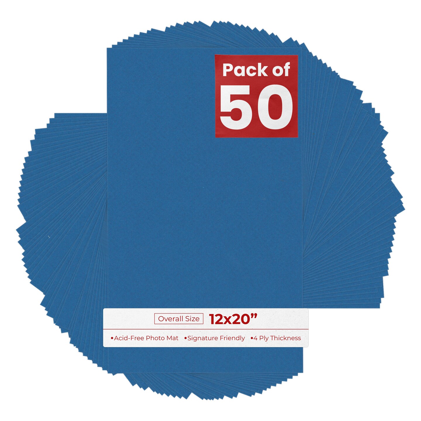 Royal Blue 12x20 Uncut Mat Board - Blank Sheets, No Opening, Color ...