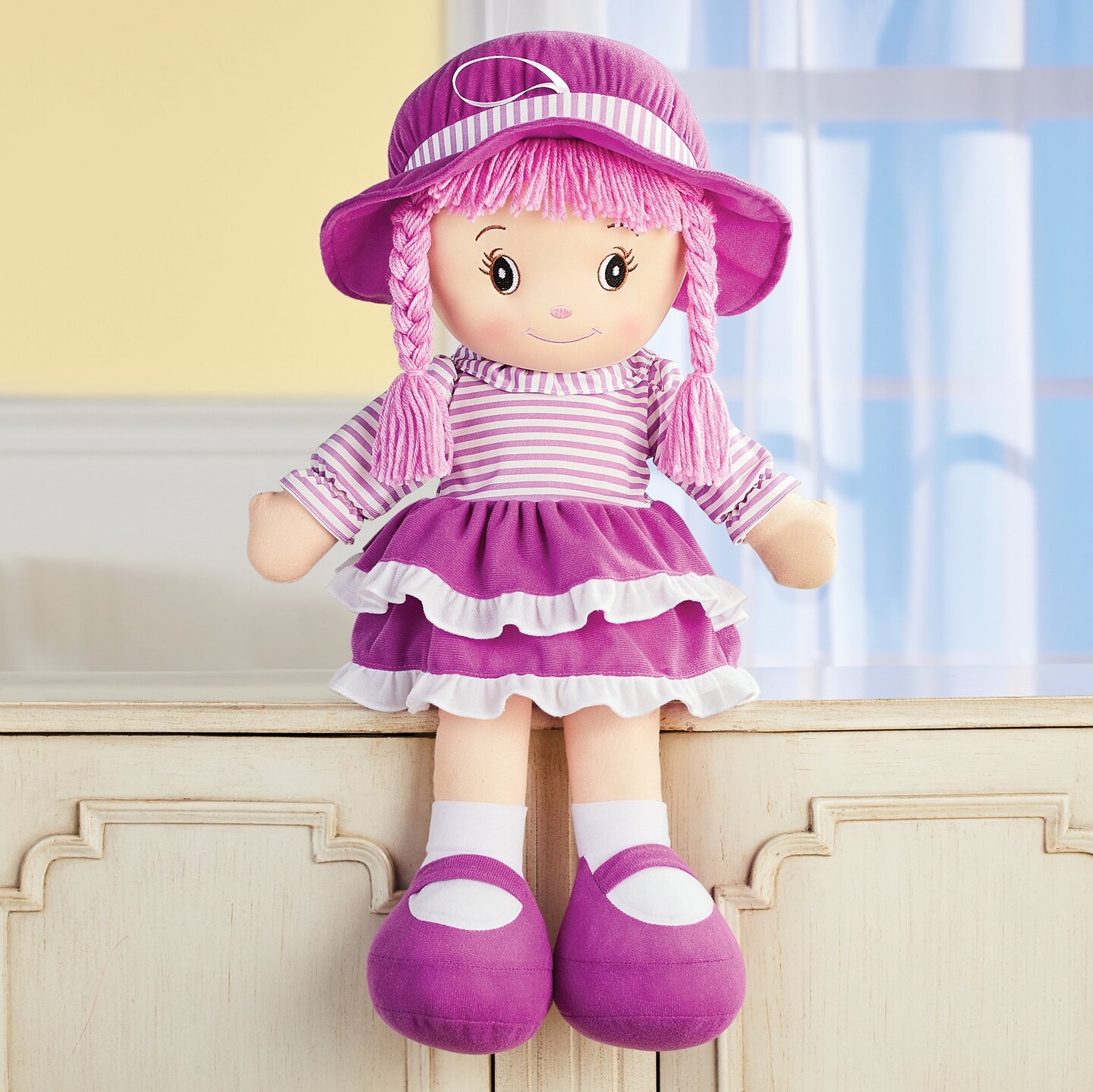 Collections Etc 24-Inch Adorable Soft Plush Love and Hug Purple Rag ...