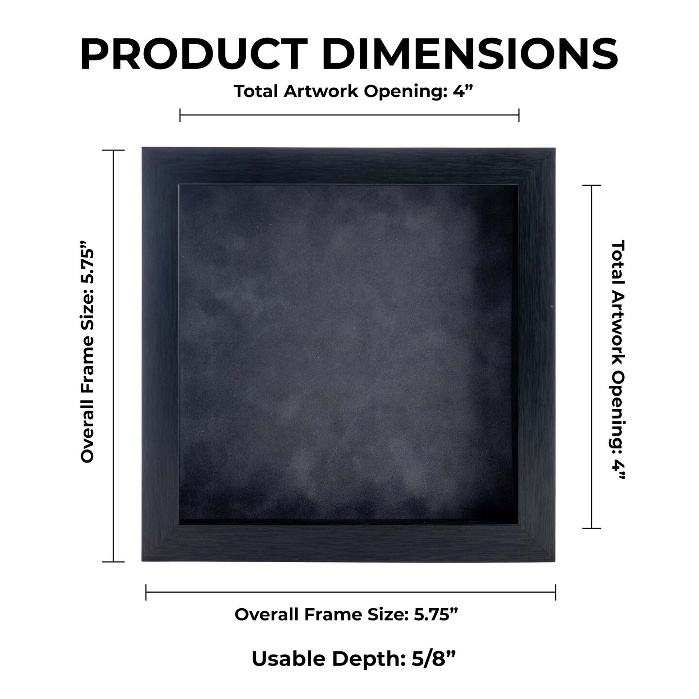 Elegant Charcoal Wood Shadow Box Frame with Acrylic Front - Dark Grey ...