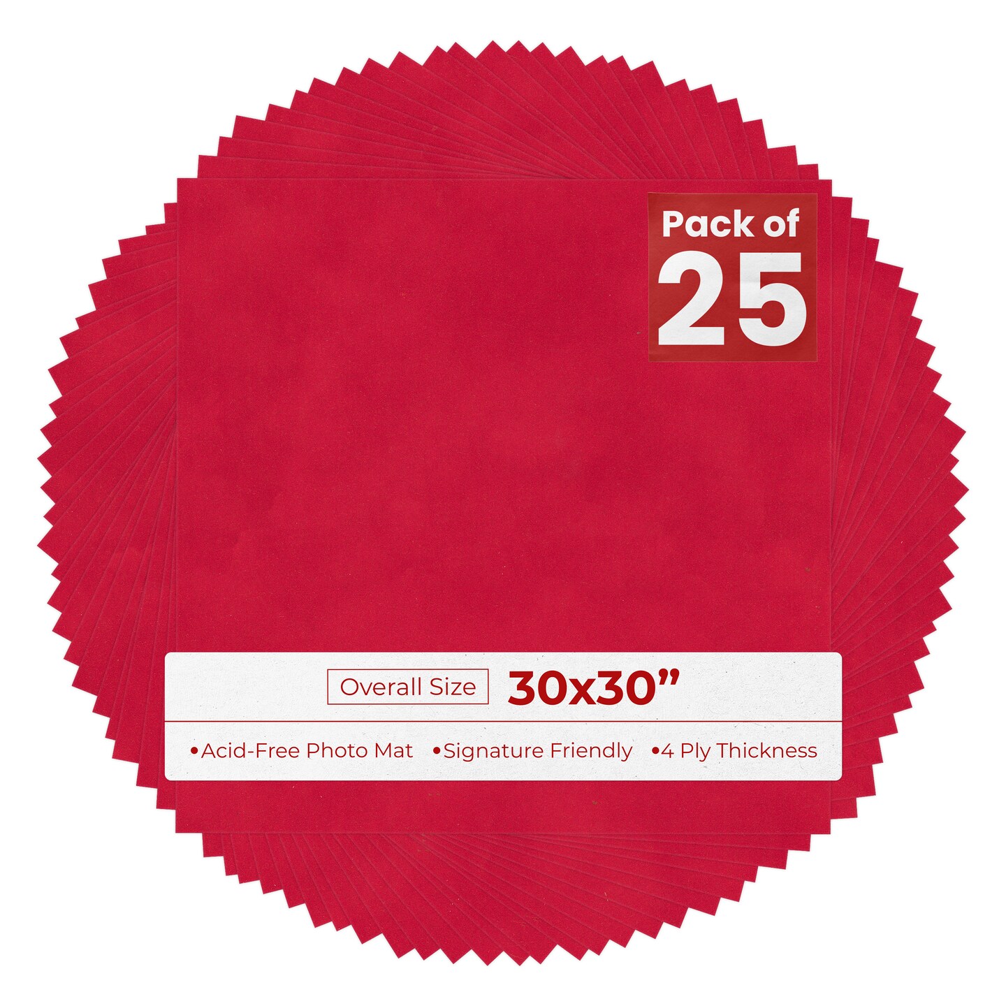 Cherry Red Suede 30x30 Uncut Mat Board - Blank Sheet, No Opening, Color ...