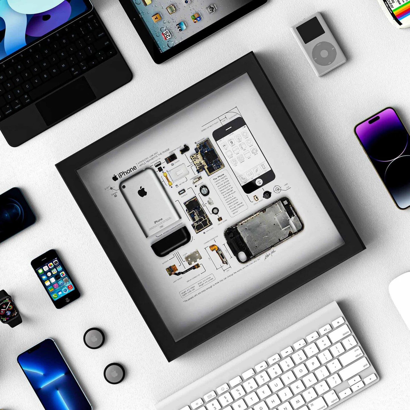 Framed iPhone 2G Disassembled Phone Teardown iphone Wall Art Gifts for ...