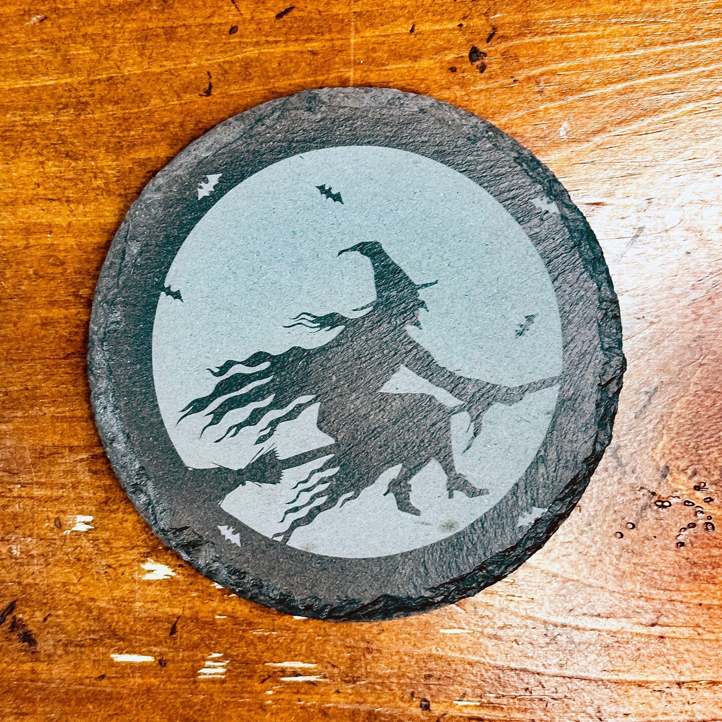 Spooky Drink Coaster | Slate Coaster | Laser-Engraved Beverage Coaster ...