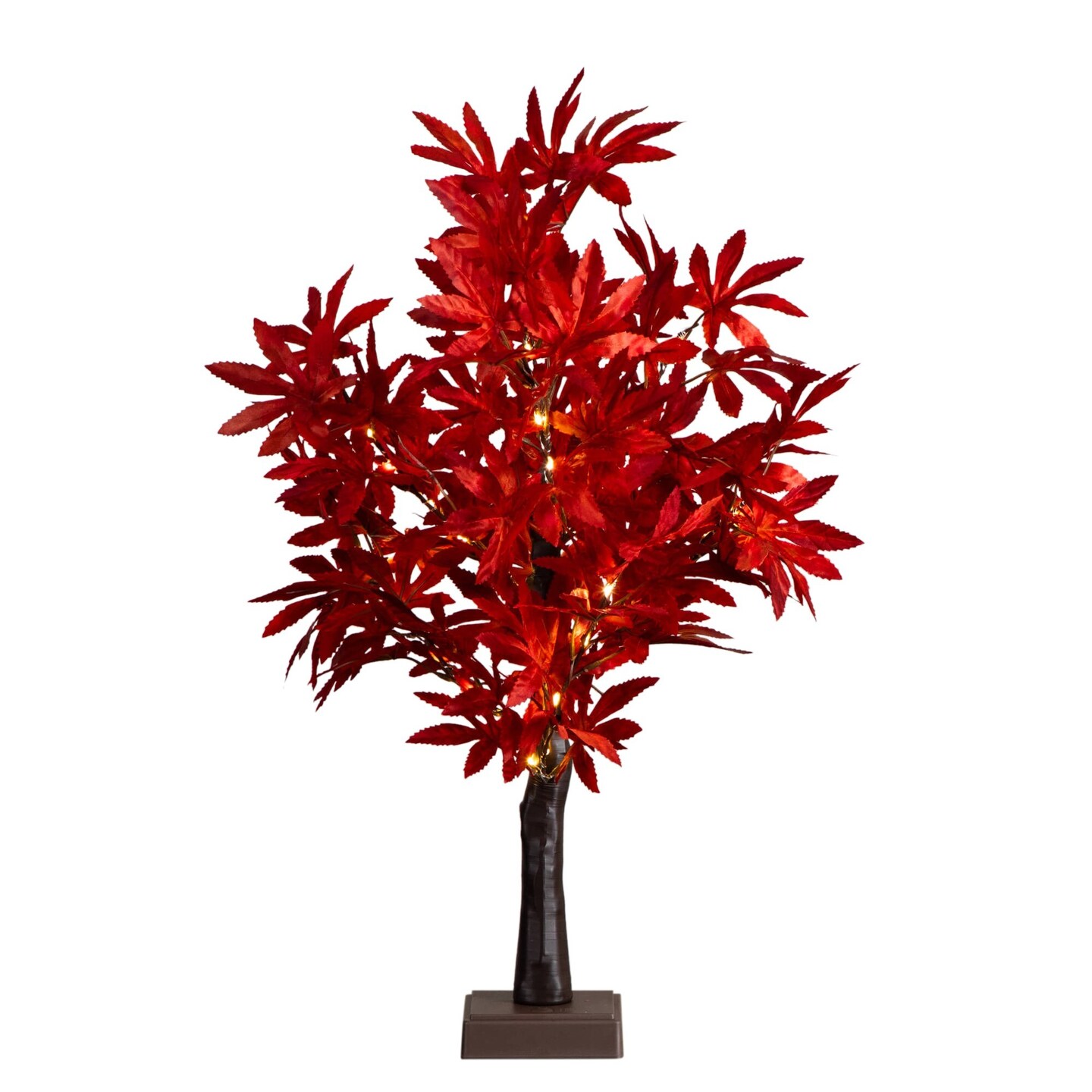 Nearly Natural Pre-Lit Artificial Red Maple Fall Harvest Tree - 2 ...