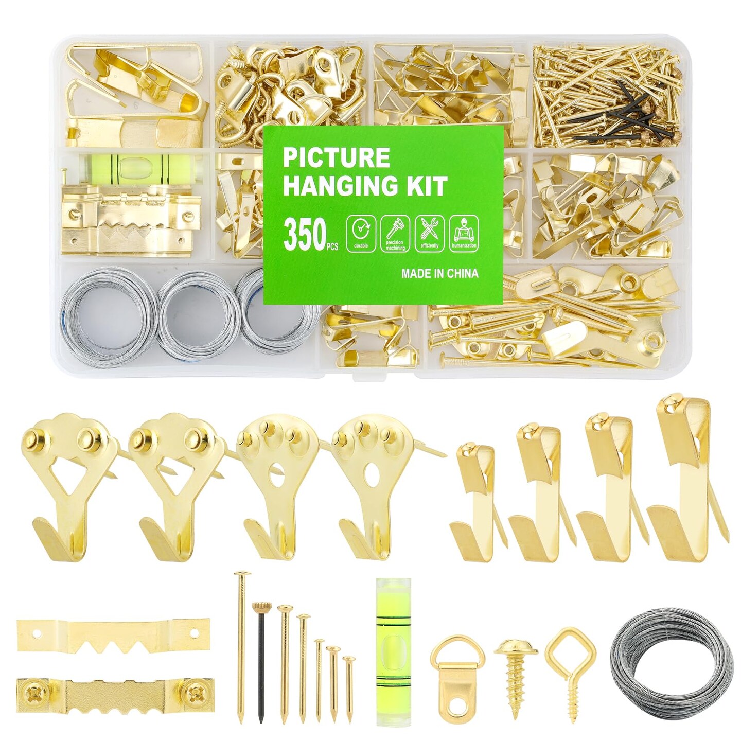 350PCS Picture Hanging Kit, Heavy Duty Photo Frame Hangers with ...