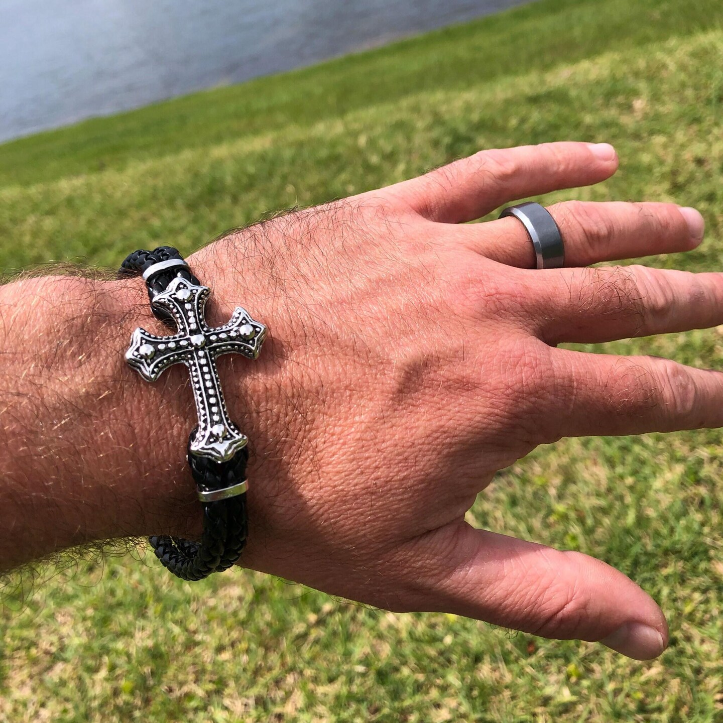 Braided cross bracelet store