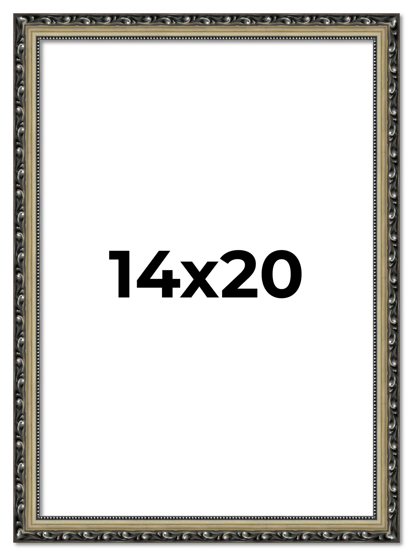 14x20 Solid Wood Antique Picture Frame with UV-Resistant Acrylic & Acid ...