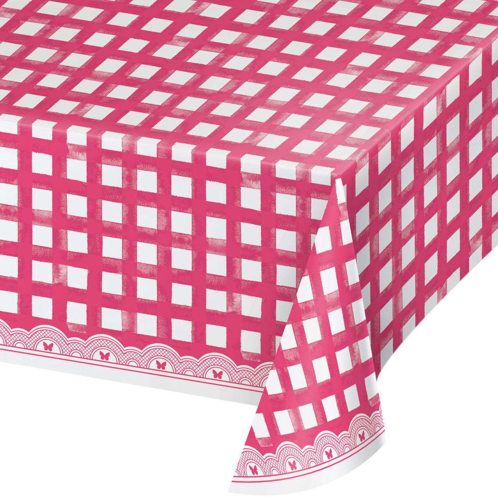 Bulk Pack of 2 Dolly Parton Pink Gingham Paper Table covers | Michaels