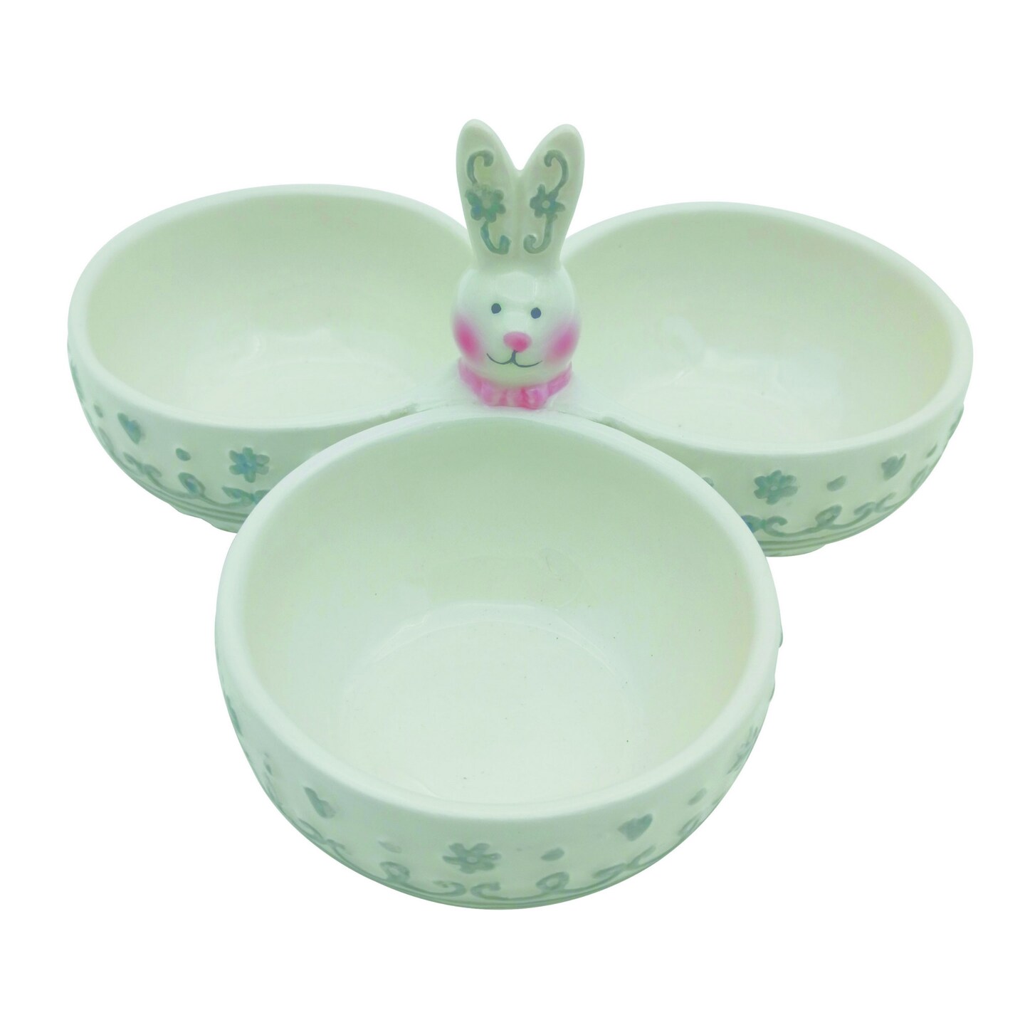 Transpac Ceramic 7.75 in. Easter Patterned Bunny Tidbit Tray | Michaels
