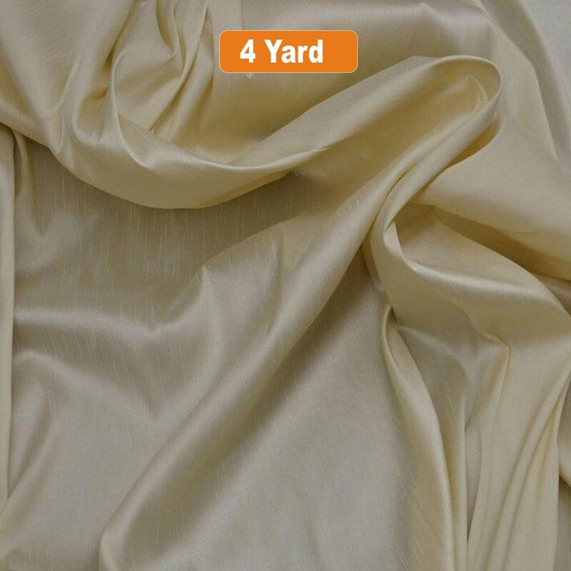 Polyester Silk Fabric Faux Silk Dupioni Fabric, Size: 4 Yards, Color ...
