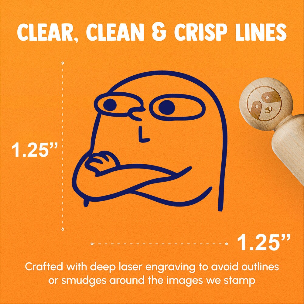 Speechless Emote Reaction Arms Crossed Funny Rubber Stamp for Stamping ...