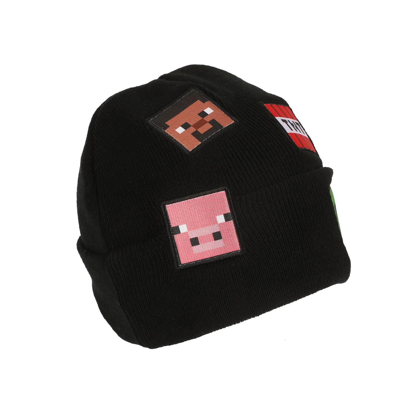 Minecraft Printed Character Patches Black Cuff Beanie | Michaels
