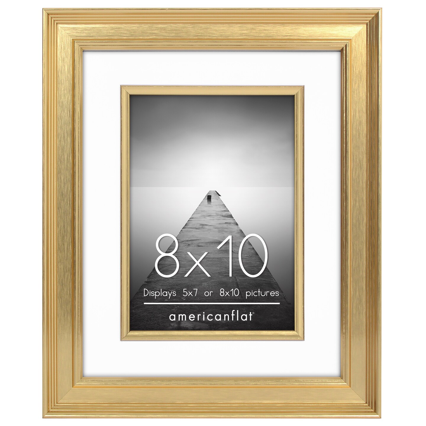 Americanflat 8x10 Picture Frame with Decorative Inner Mat Accent - Use ...