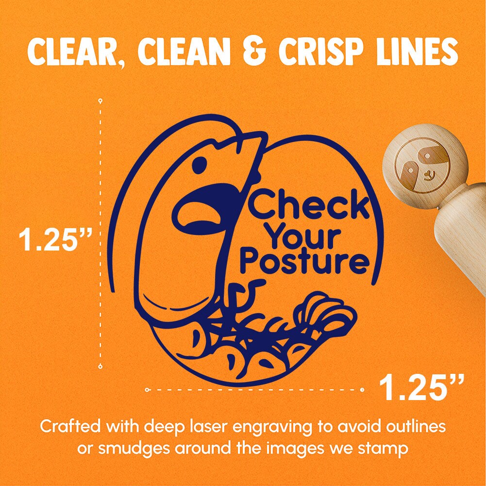 Check Your Posture Shrimp Prawn Back Rubber Stamp for Stamping Crafting ...
