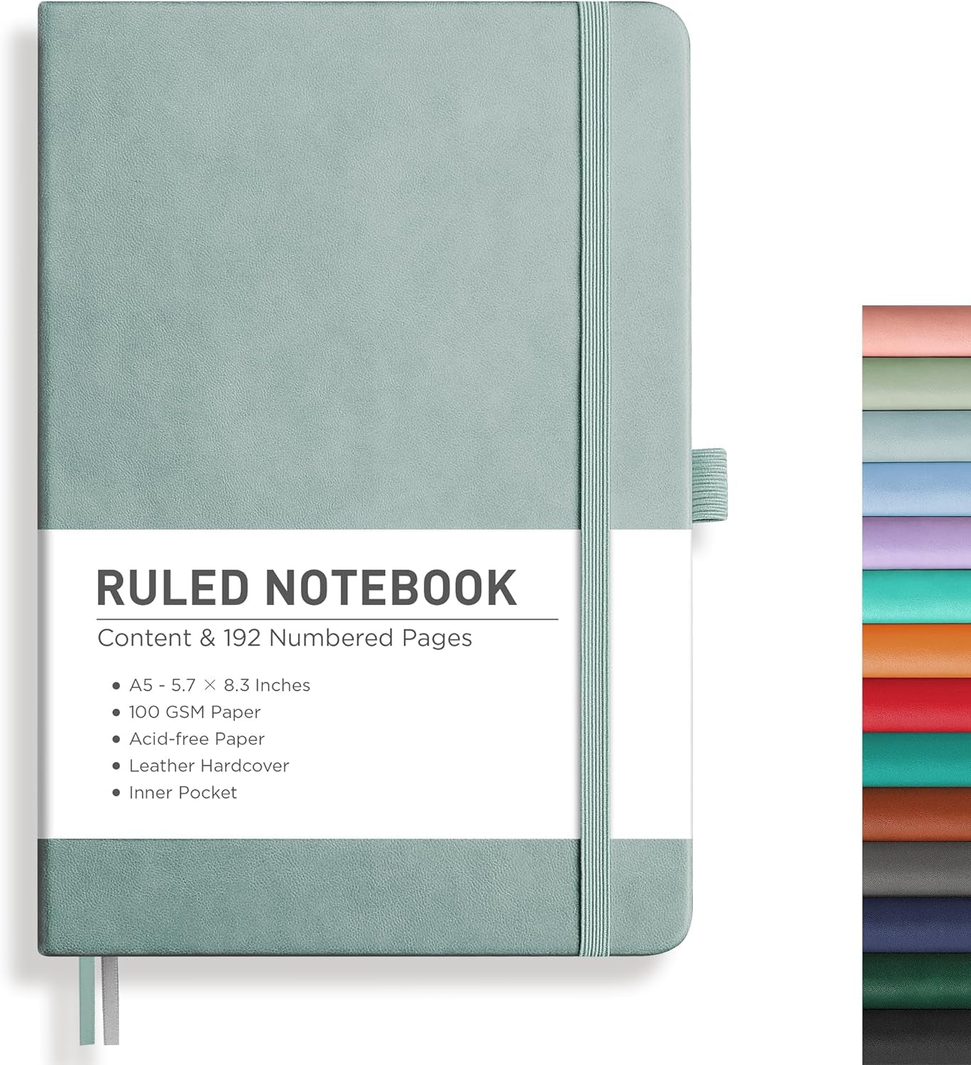 Notebook Journal - A5 College Ruled Notebook with 192 Numbered Pages ...