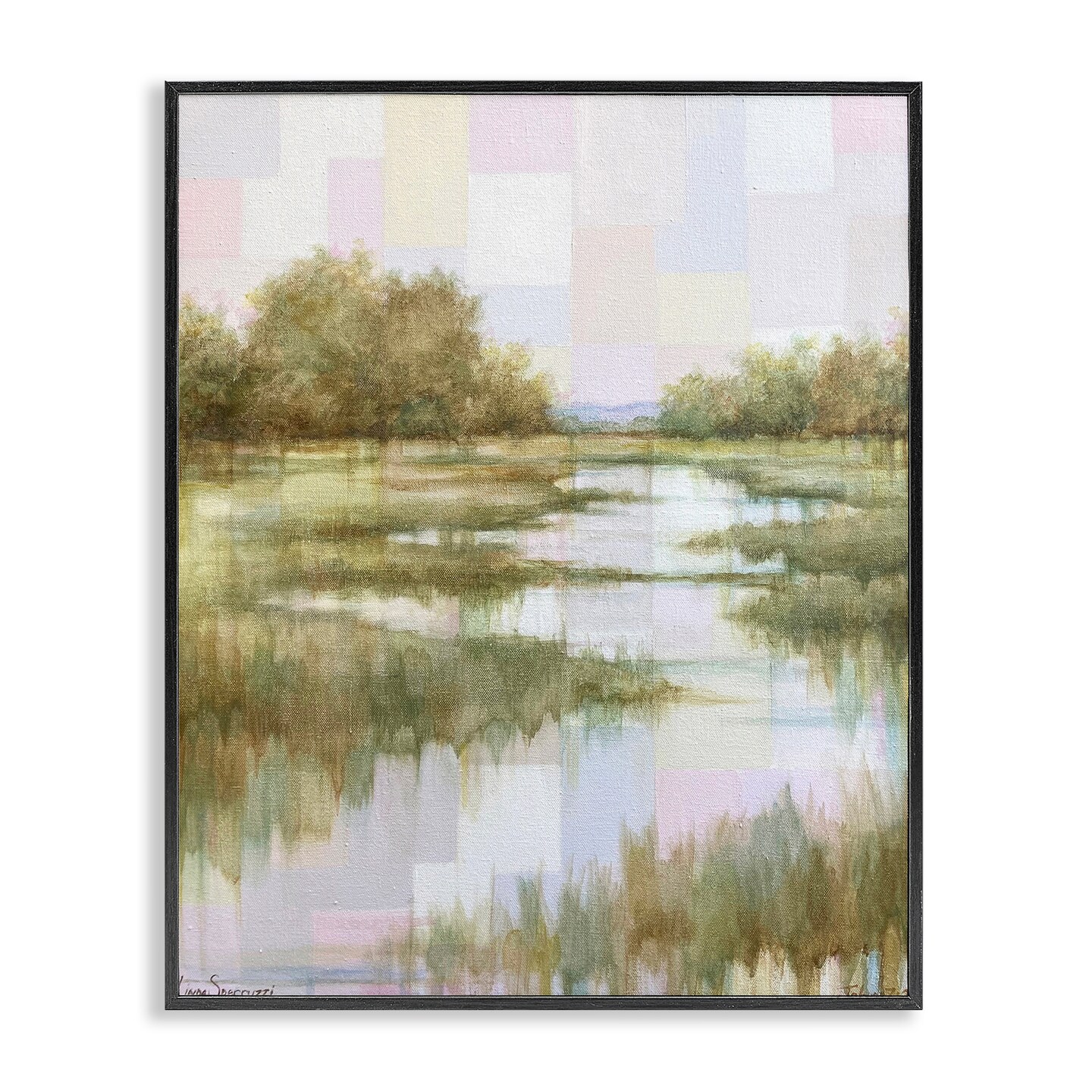 Stupell Industries River Reflections Impressionist Landscape Framed Giclee By Linda Sperruzzi ...